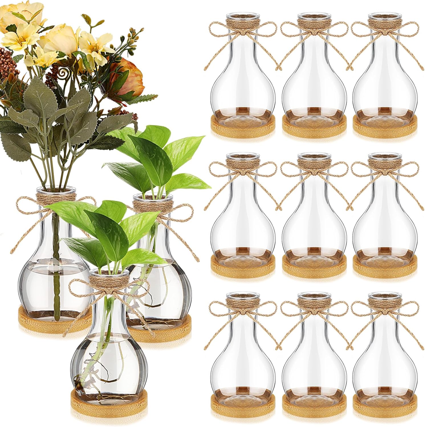 Amazon.com: Baderke 12 Pack Small Plastic Vases for Centerpieces Bulb ...