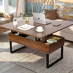 VOWNER Lift Top Coffee Table, 3-in-1 Multifunctional Living Room Table ...