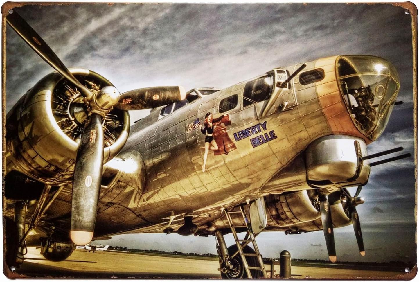 Amazon.com: ERLOOD Military Airplane Tin Signs Retro Vintage Tin Sign ...
