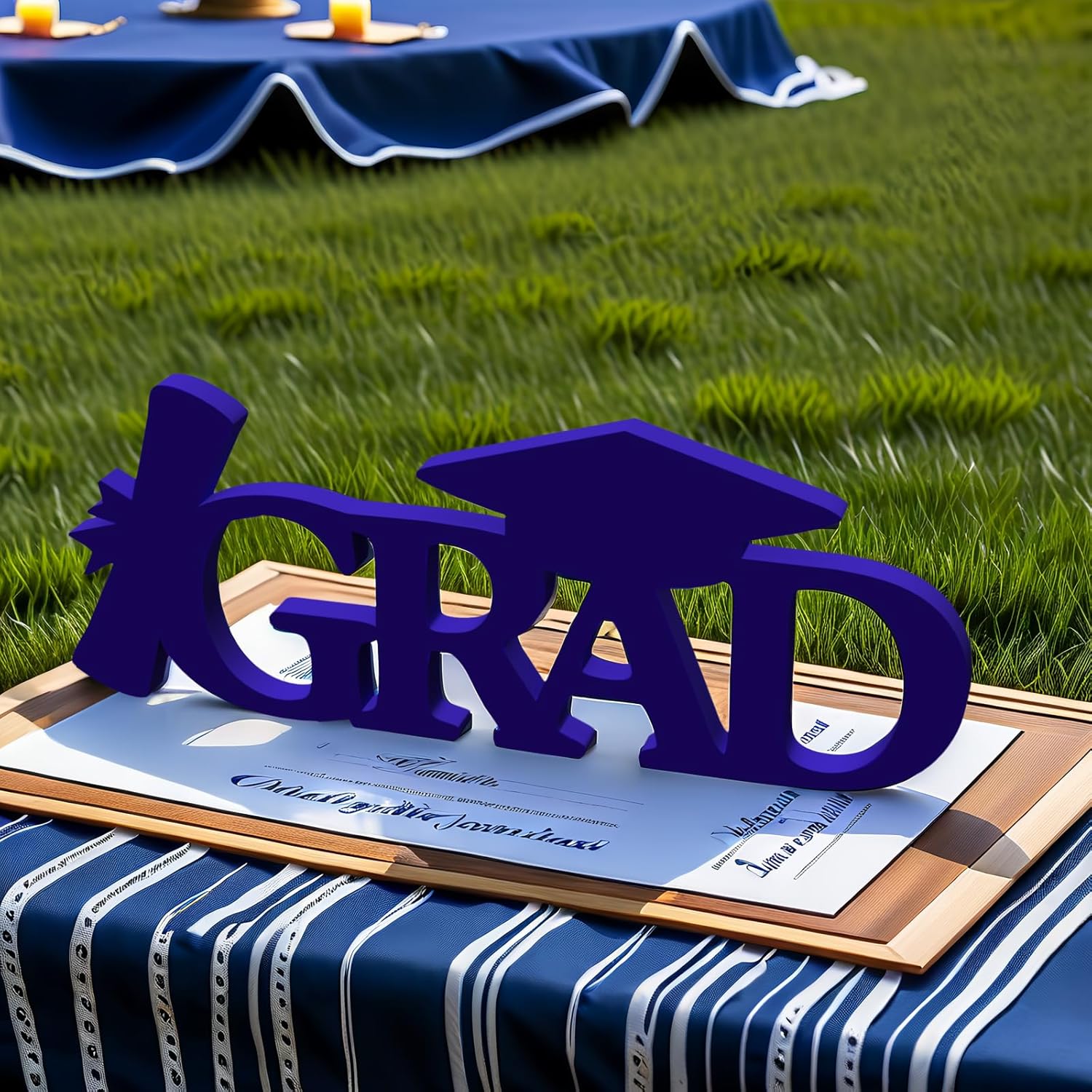 Amazon.com: Grad 2025 Wooden Letter Sign Graduation Decorations Class ...