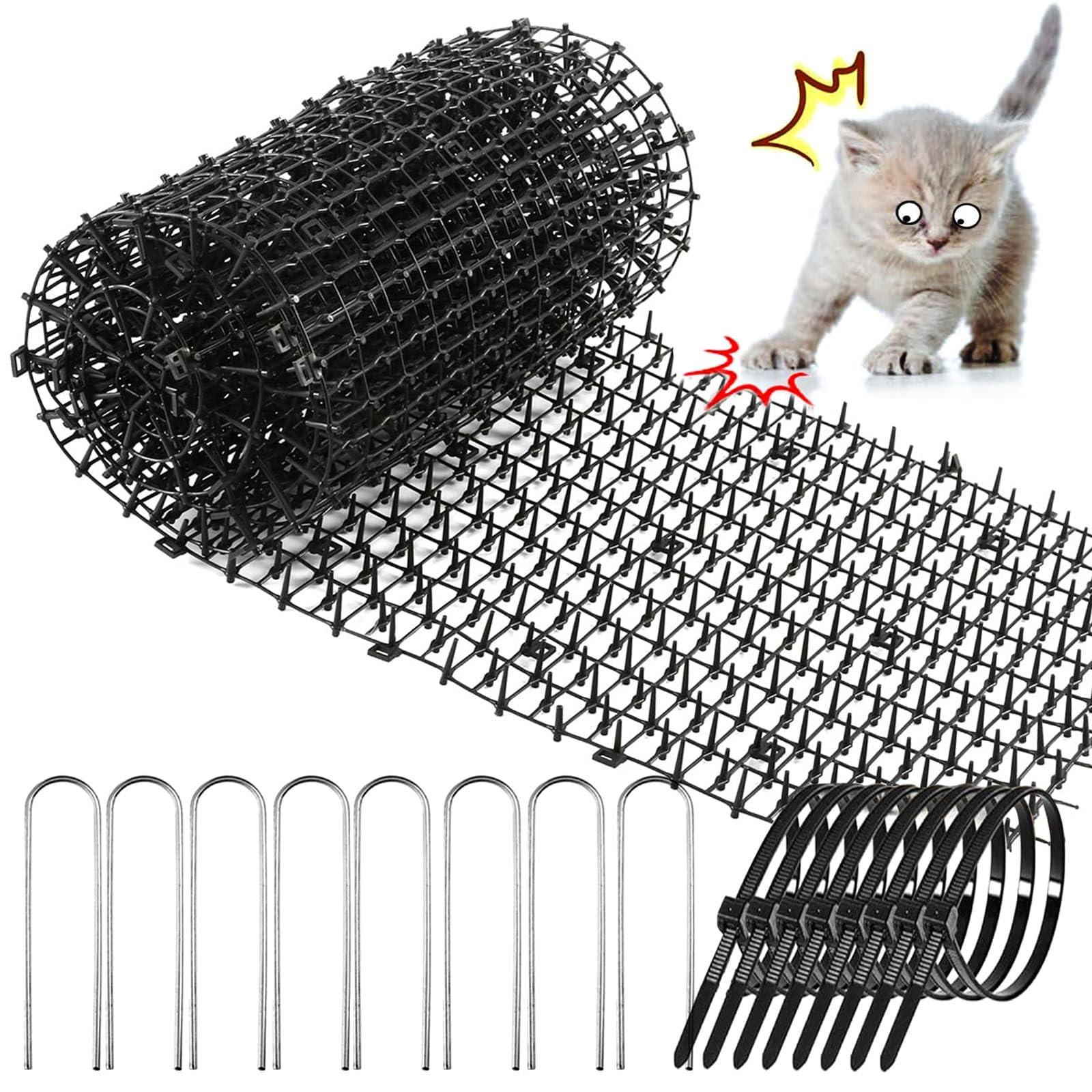 Cat Scat Spike Mat - ELEFOCUS 6.5ft Pet Deterrent Spikes Scat Mat with ...