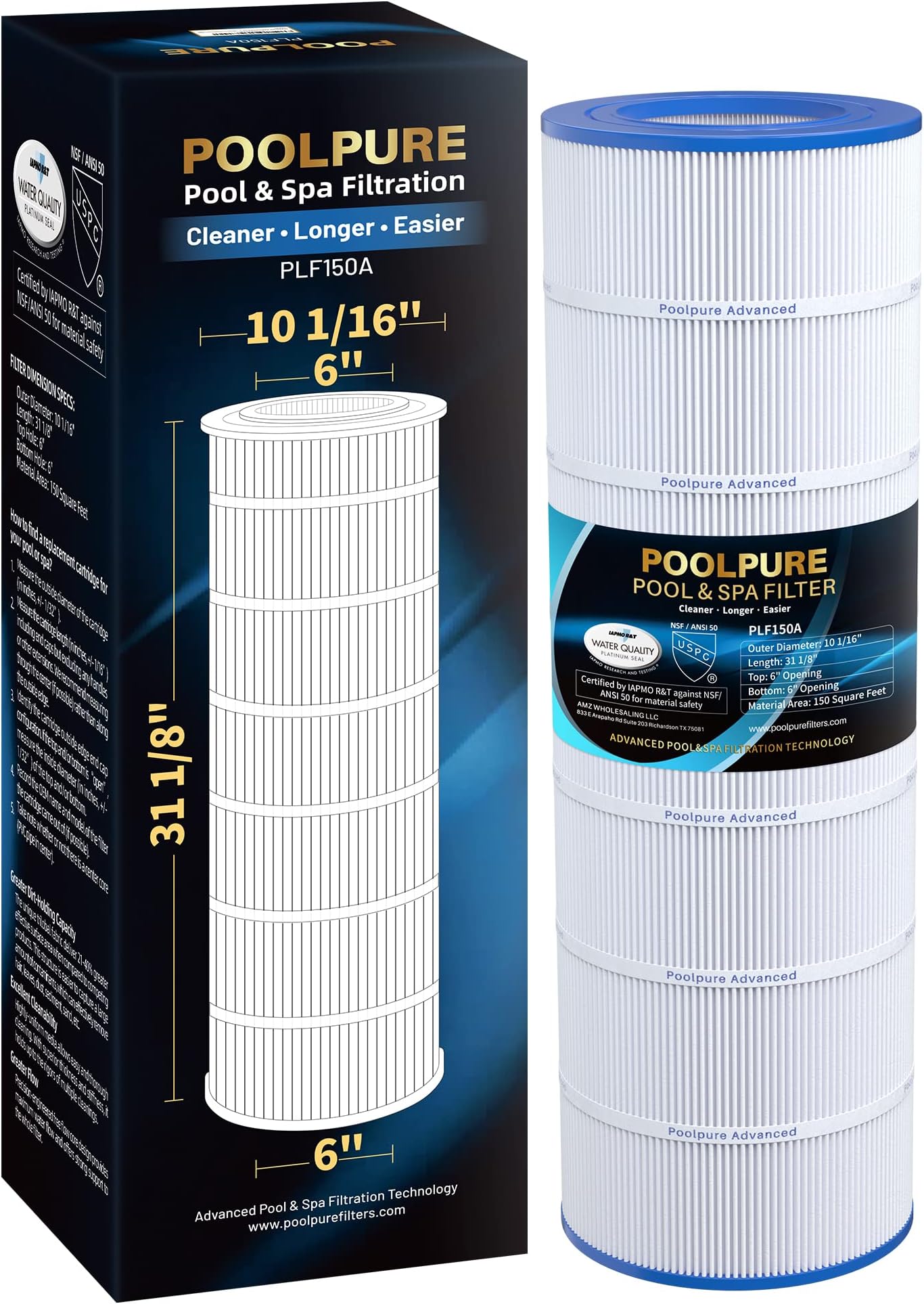 Amazon.com : MOAJ Elite Pool Filter Replaces Pentair CC150, Clean and ...