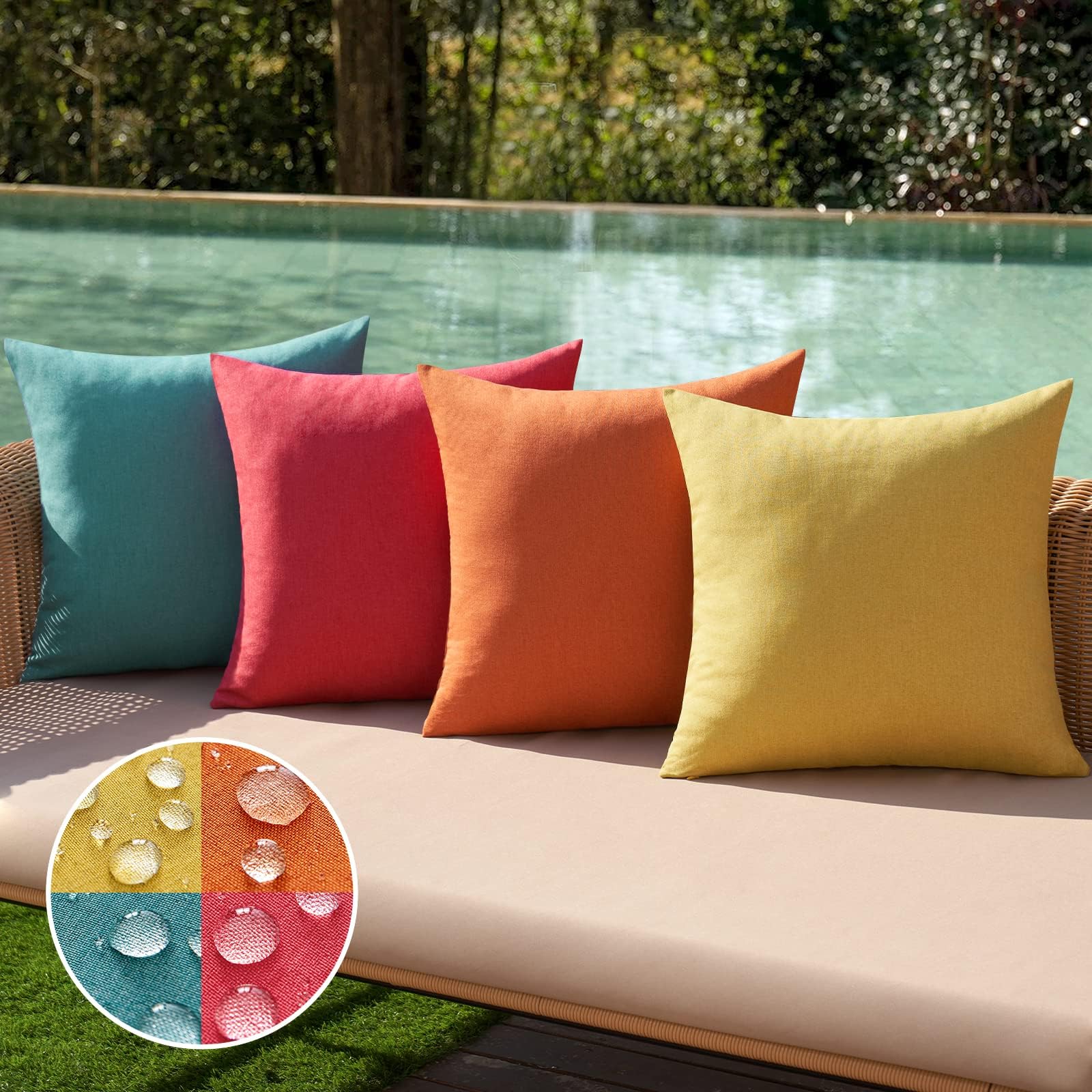 Amazon.com: CARRIE HOME Spring Outdoor Pillow Covers 18x18 Set of 4 ...