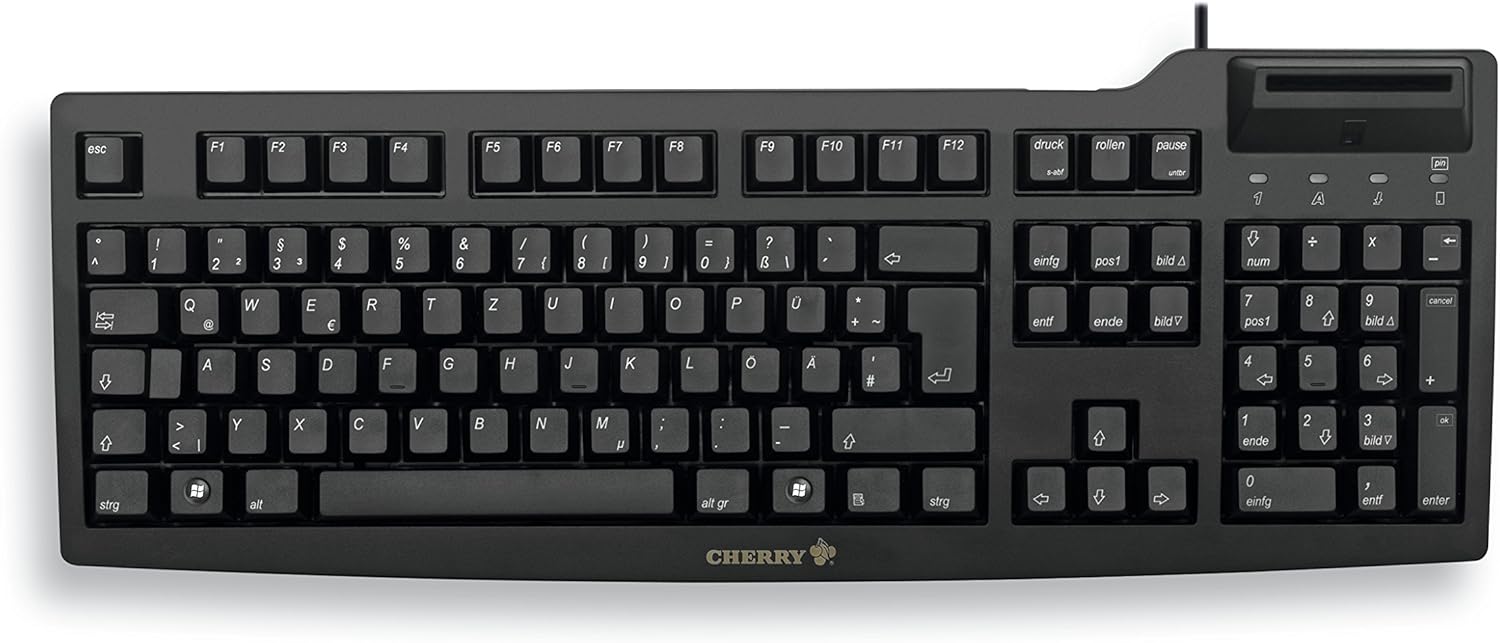Cherry USB Wired Full-Size Standard Smartcard Keyboard - Black : Amazon ...