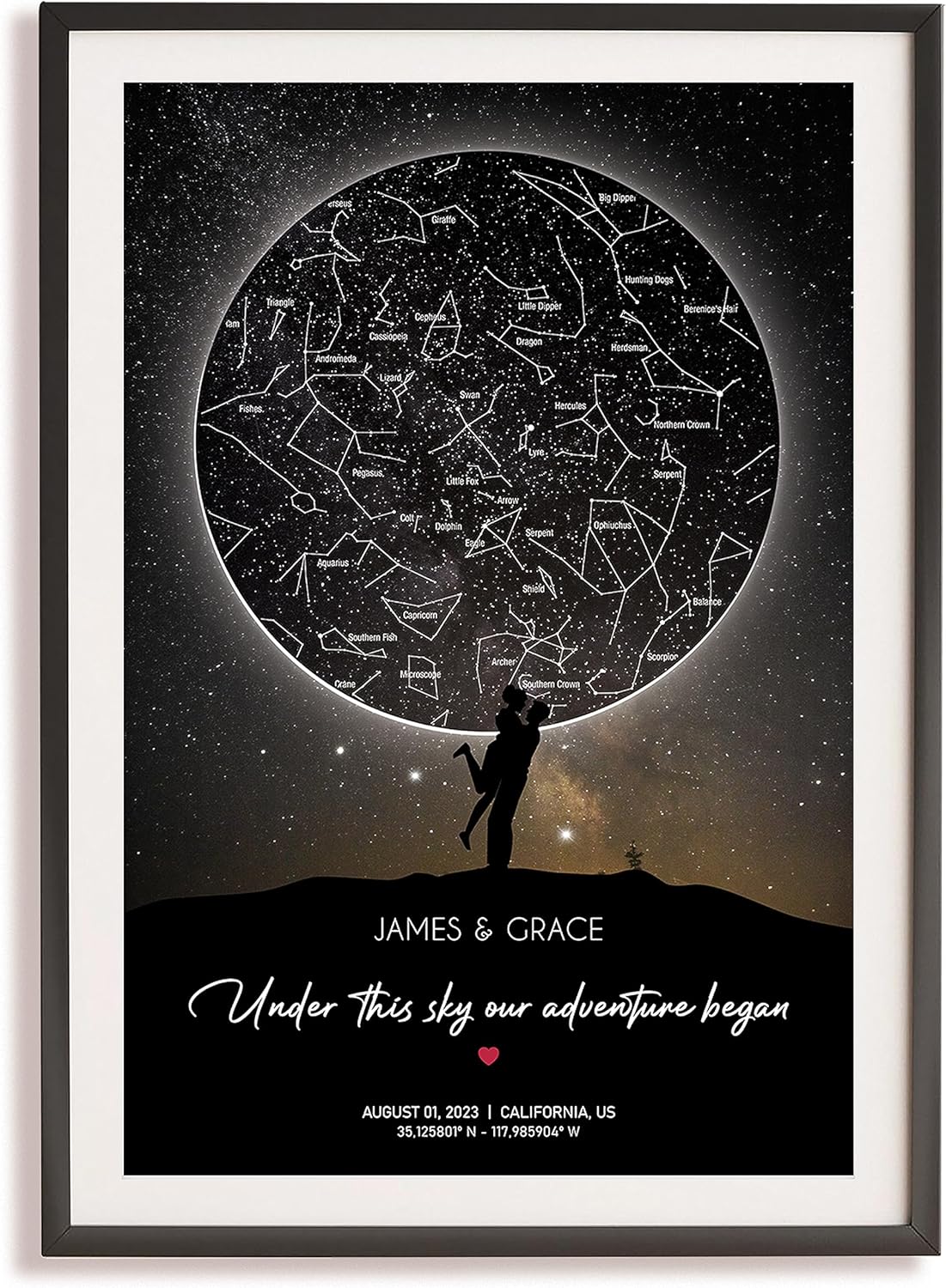 Amazon.com: Custom Star Map Poster for Couples - Personalized Star of ...