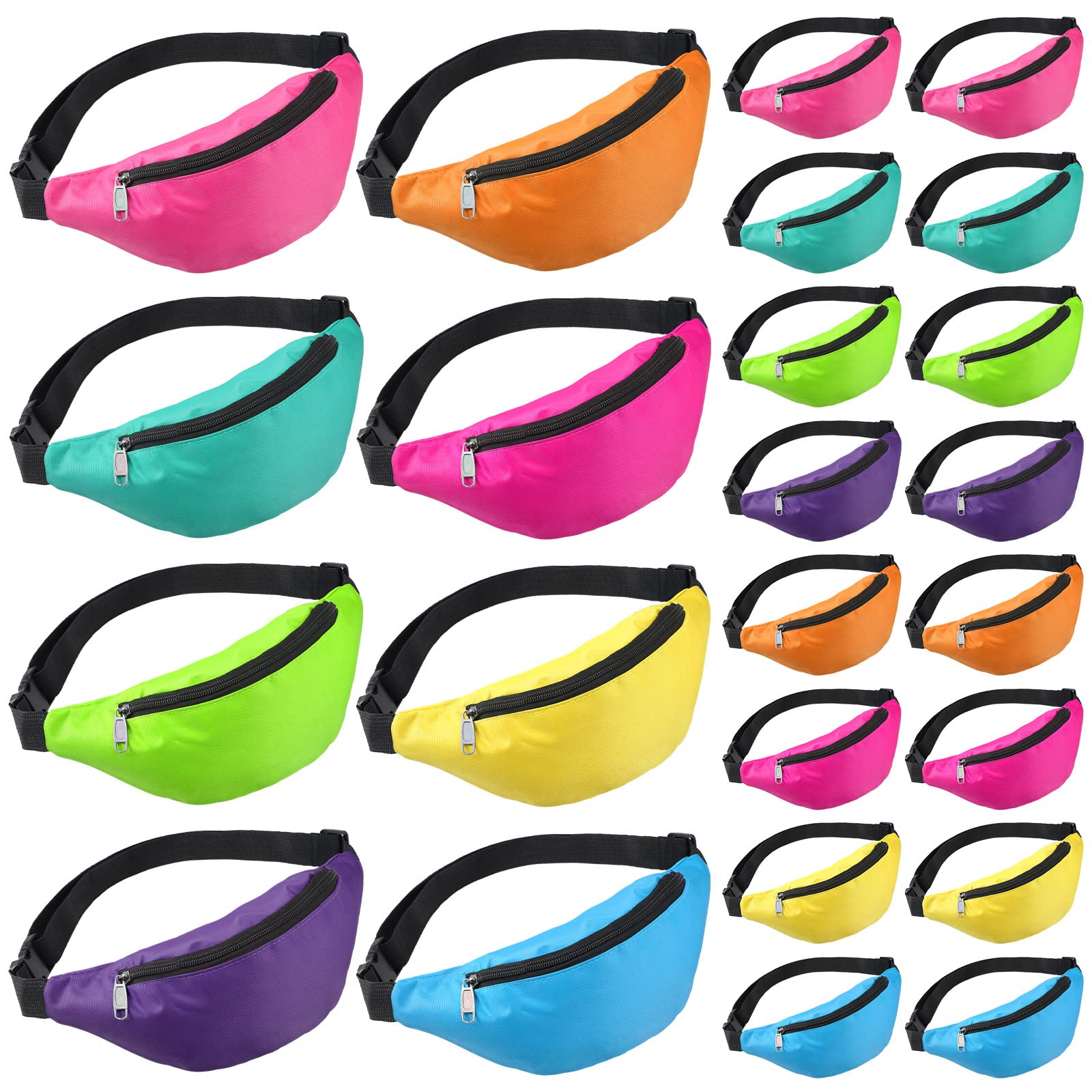 Amazon.com | Mixweer 24 Pieces Neon Fanny Pack Bulk 80s Party Festival ...