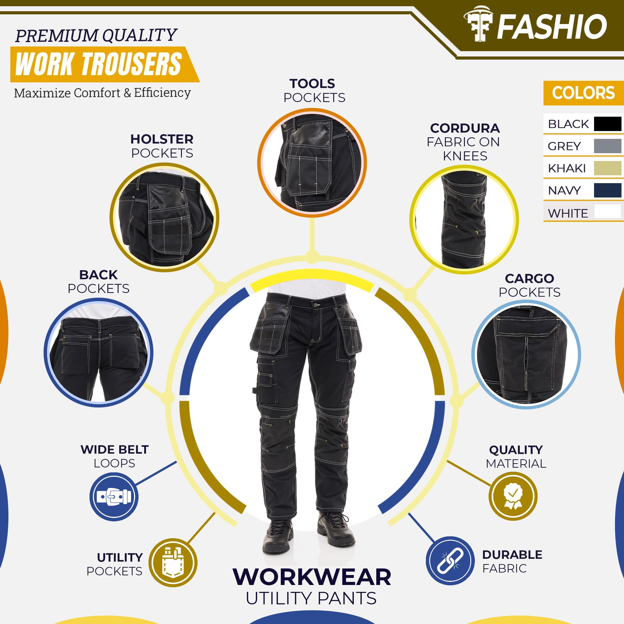 Snapklik.com : FASHIO FF Mens Construction Pants Tactical Field Pants ...