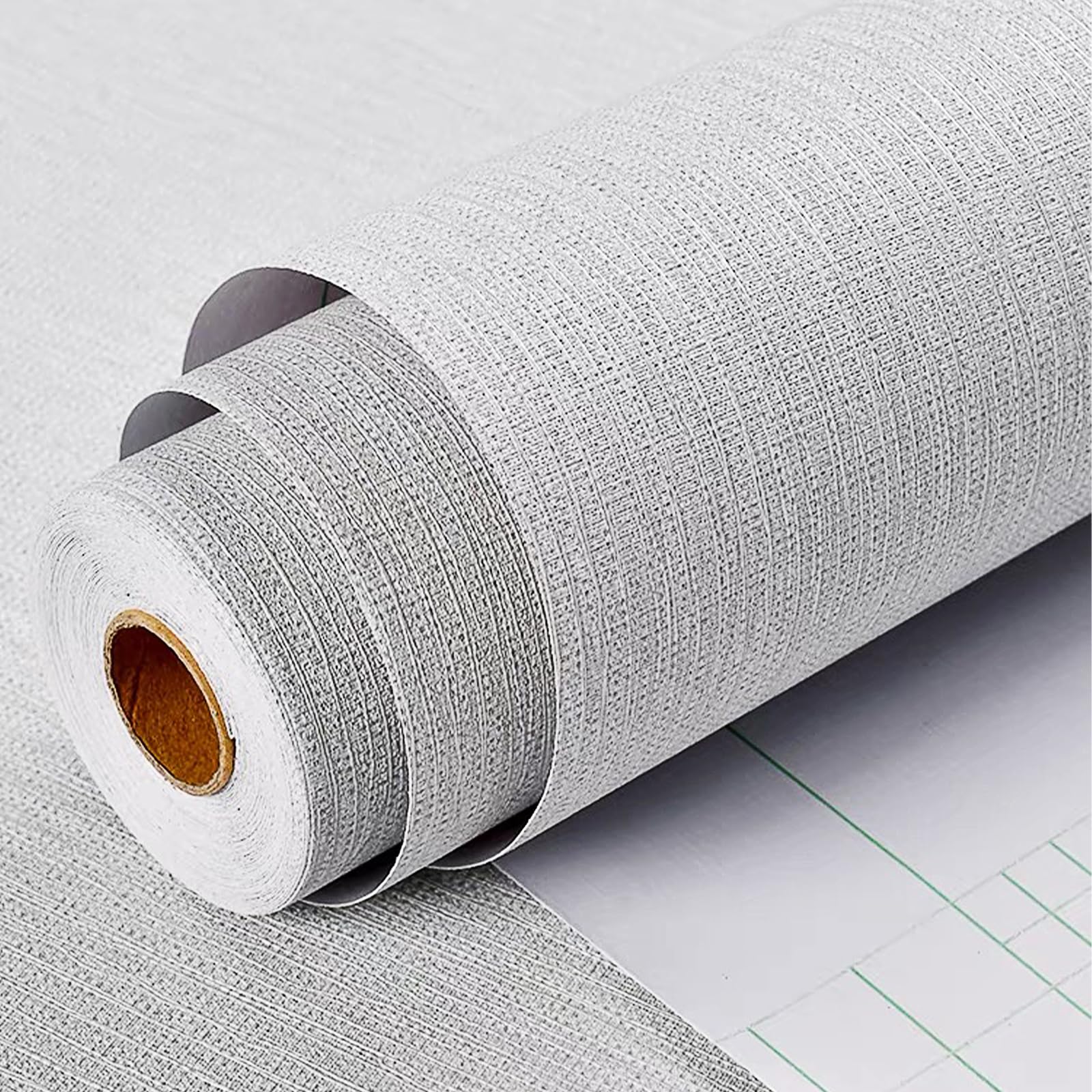 HELLKIT Grasscloth Peel and Stick Wallpaper Textured Wallpaper Gray ...