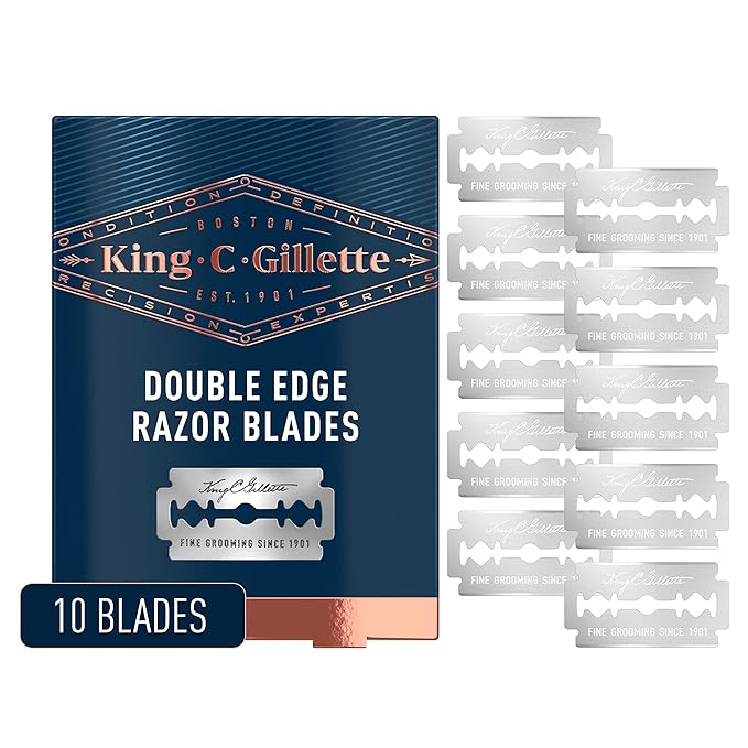 Amazon.com: King C. Gillette Double Edge Safety Razor Blades 10 count ...