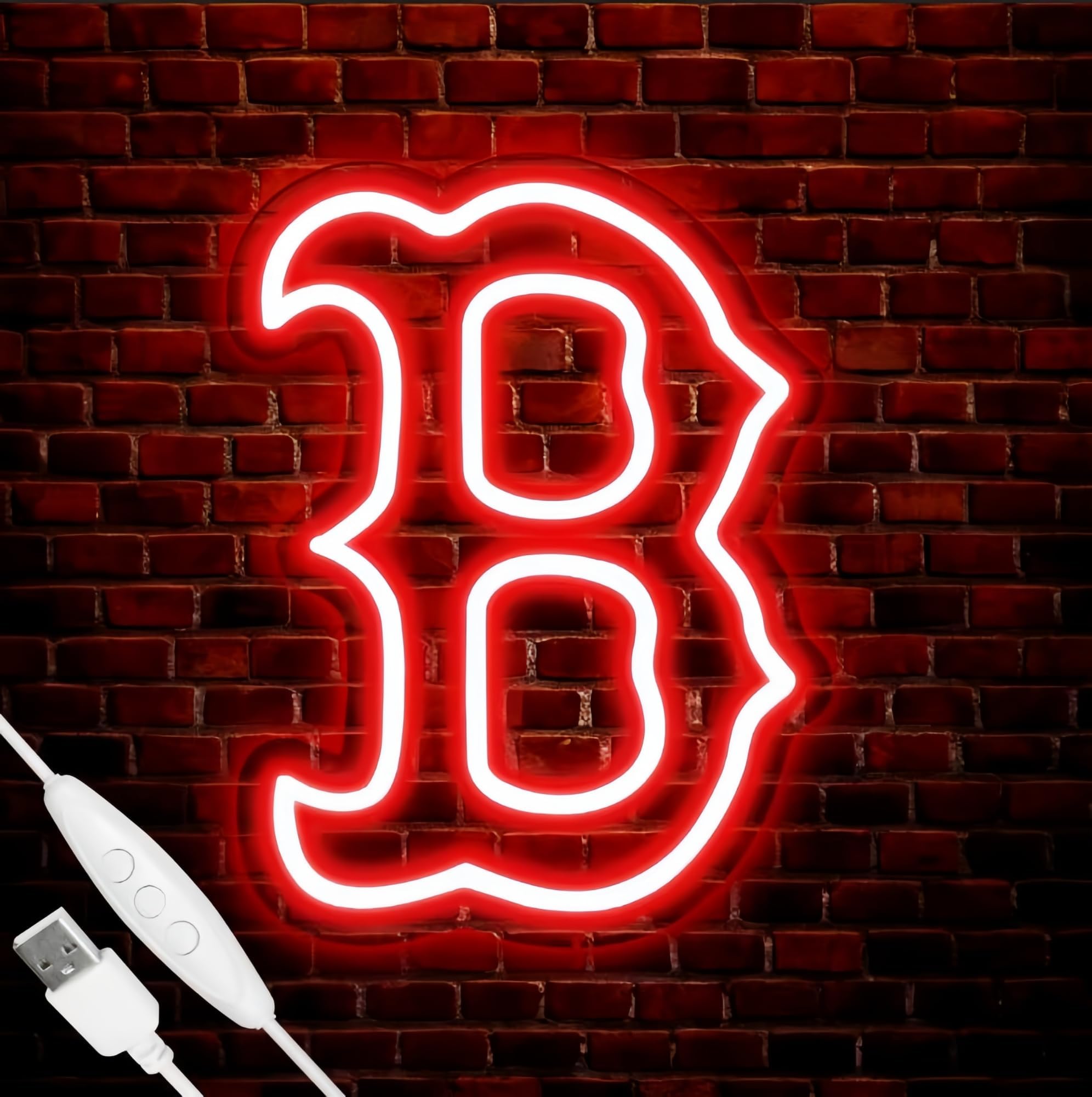 Red Sox Neon Sign, Boston BRS Cool Light Up Dimmable Red Sox Logo ...