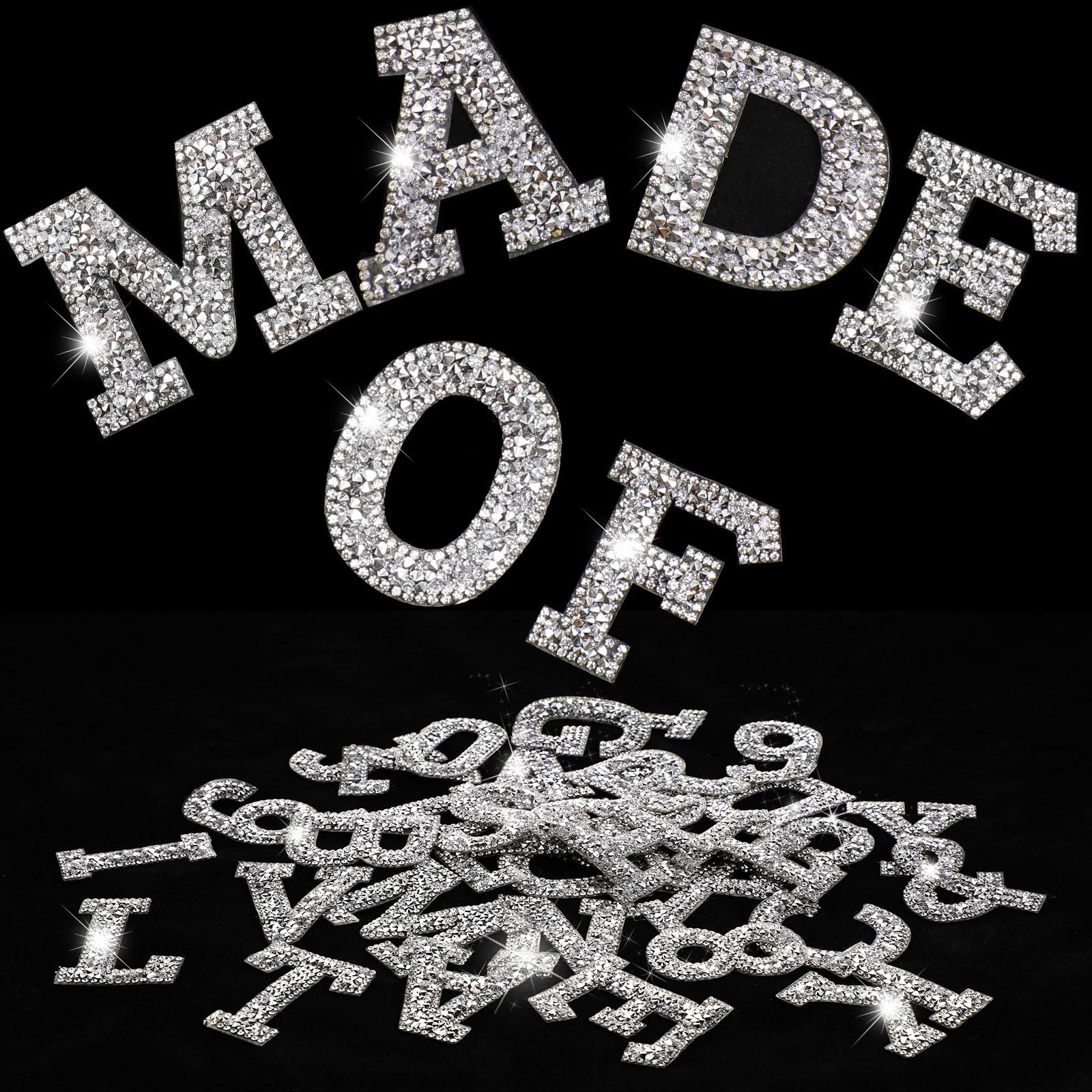 Amazon.com: WILLBOND 37 Pieces Rhinestone Letter Stickers Large Glitter ...