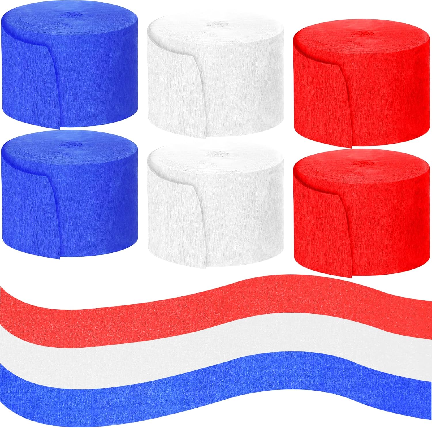 Amazon.com: 6 Pcs Patriotic Crepe Paper Streamers Party Streamers ...