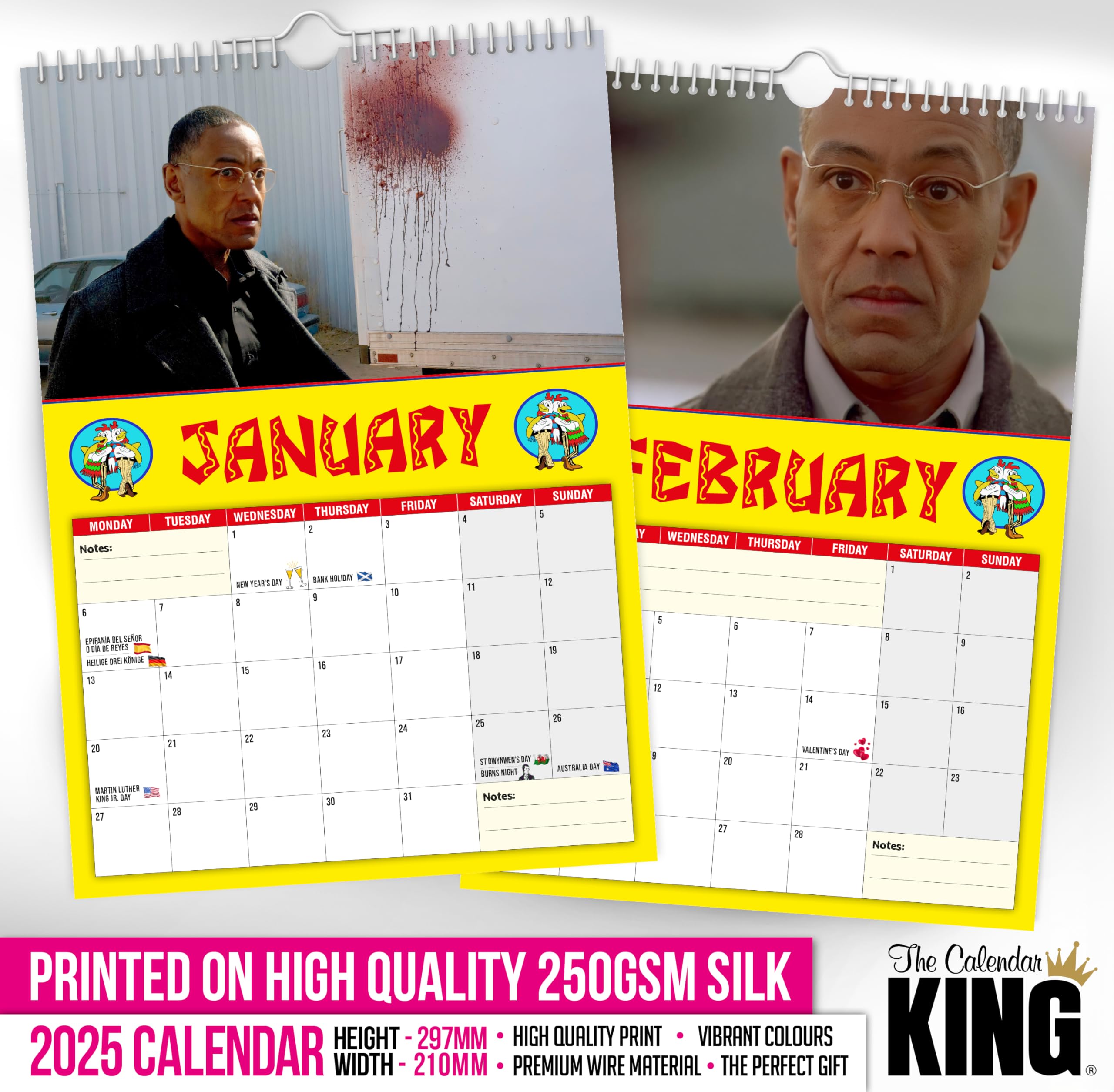 The Calendar King // Gustavo Fring – A4 Size 2025 Wall Calendar – BigaMart
