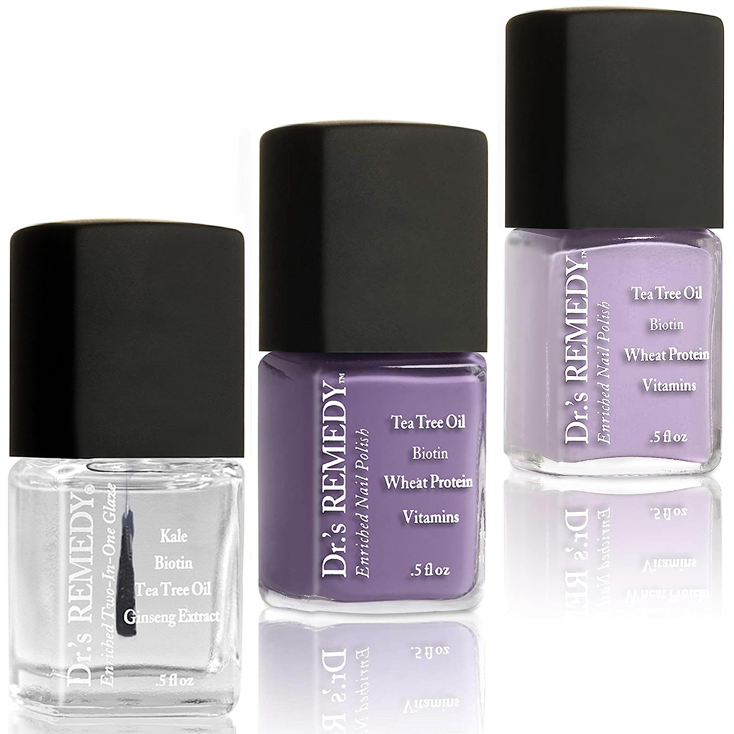 Amazon.com : Dr’s Remedy 3 Pack Nail Polish Kit, PURPLE Power, Non ...