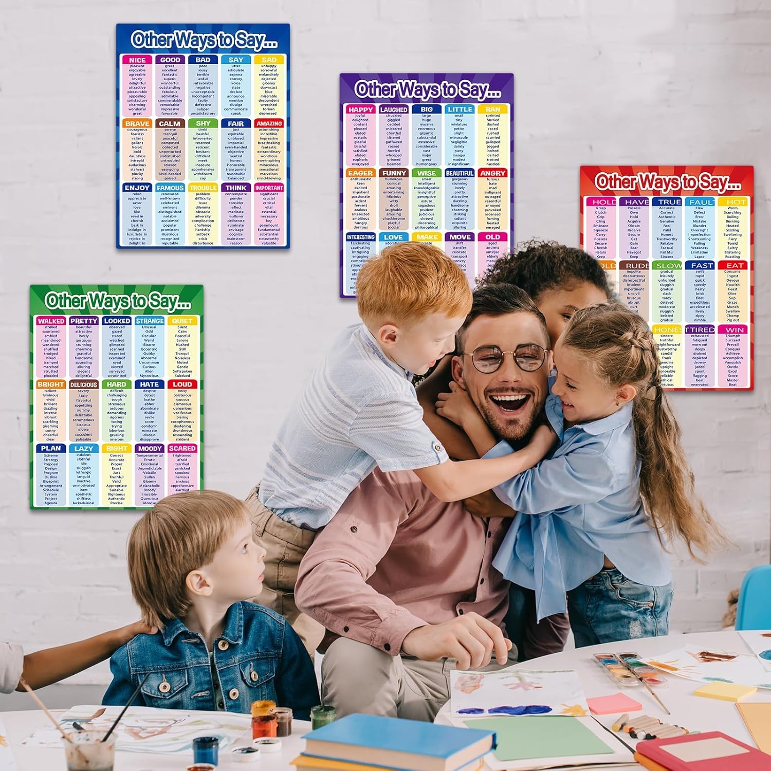 4 Pcs English Educational Posters 60 Groups Grammar Australia | Ubuy
