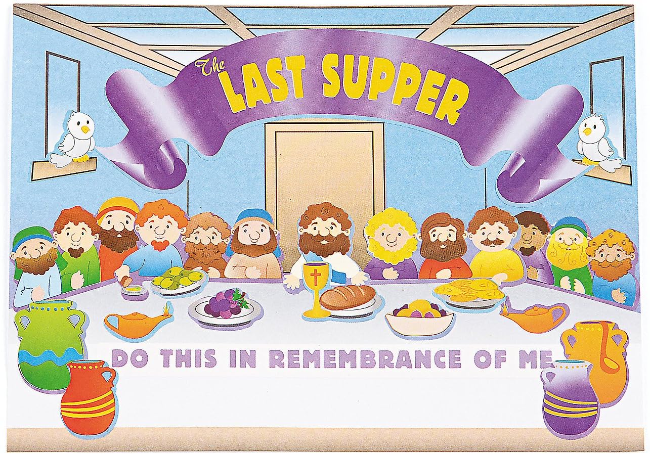 Amazon.com: Fun Express - The Last Supper Mini Sticker Scene for Easter ...