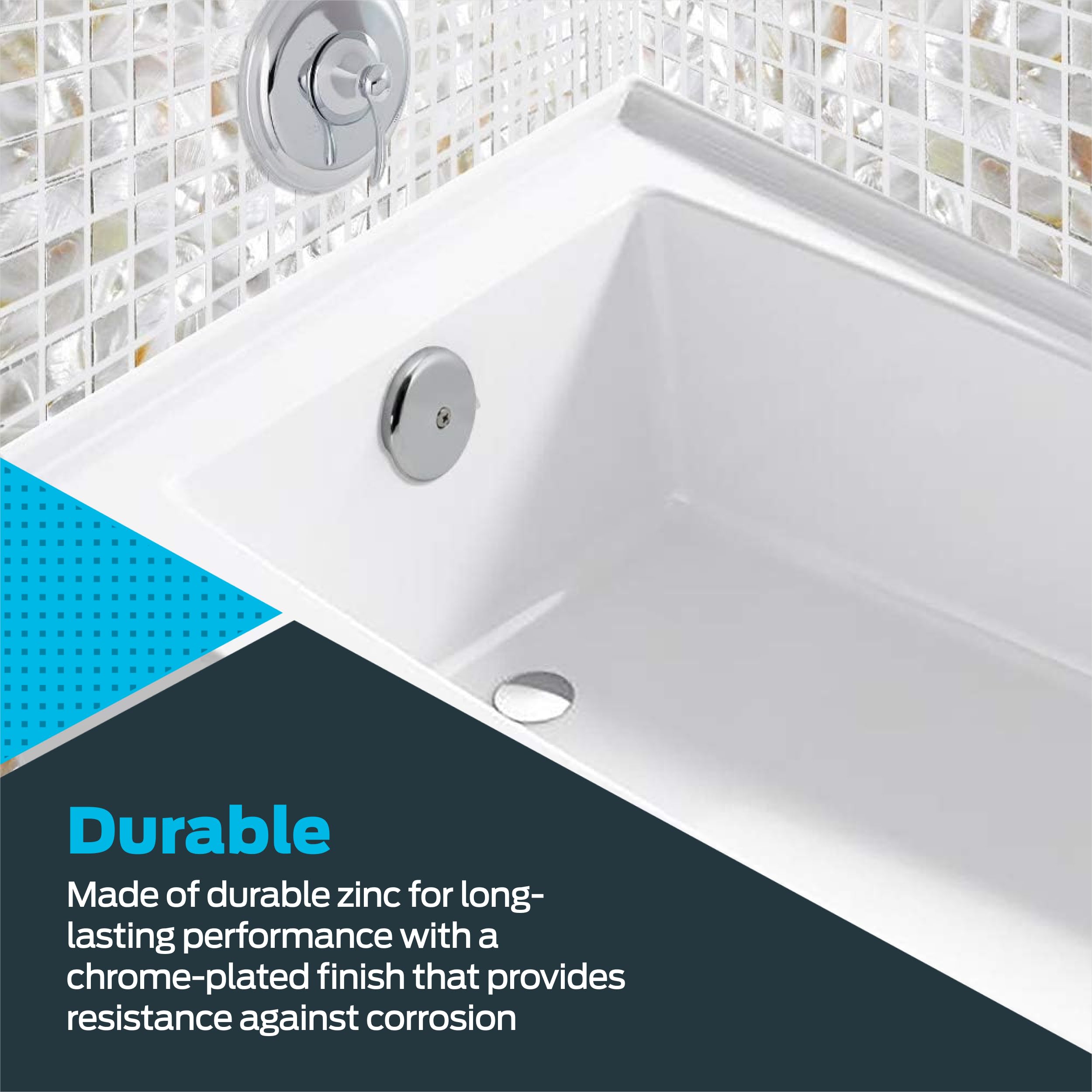 Snapklik.com : EZ-FLO 1-Hole Bathtub Overflow Face Plate