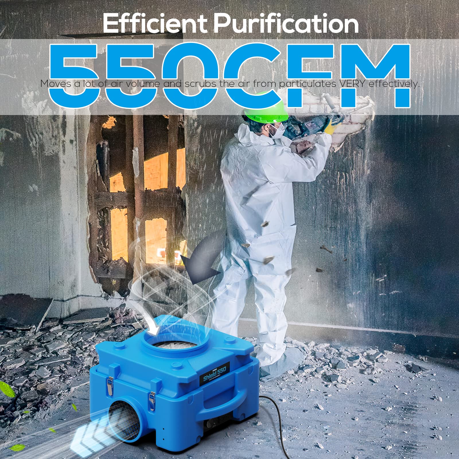 CADPXS 550CFM Air Scrubbers with 4 Stage Filtration System, Commercial ...