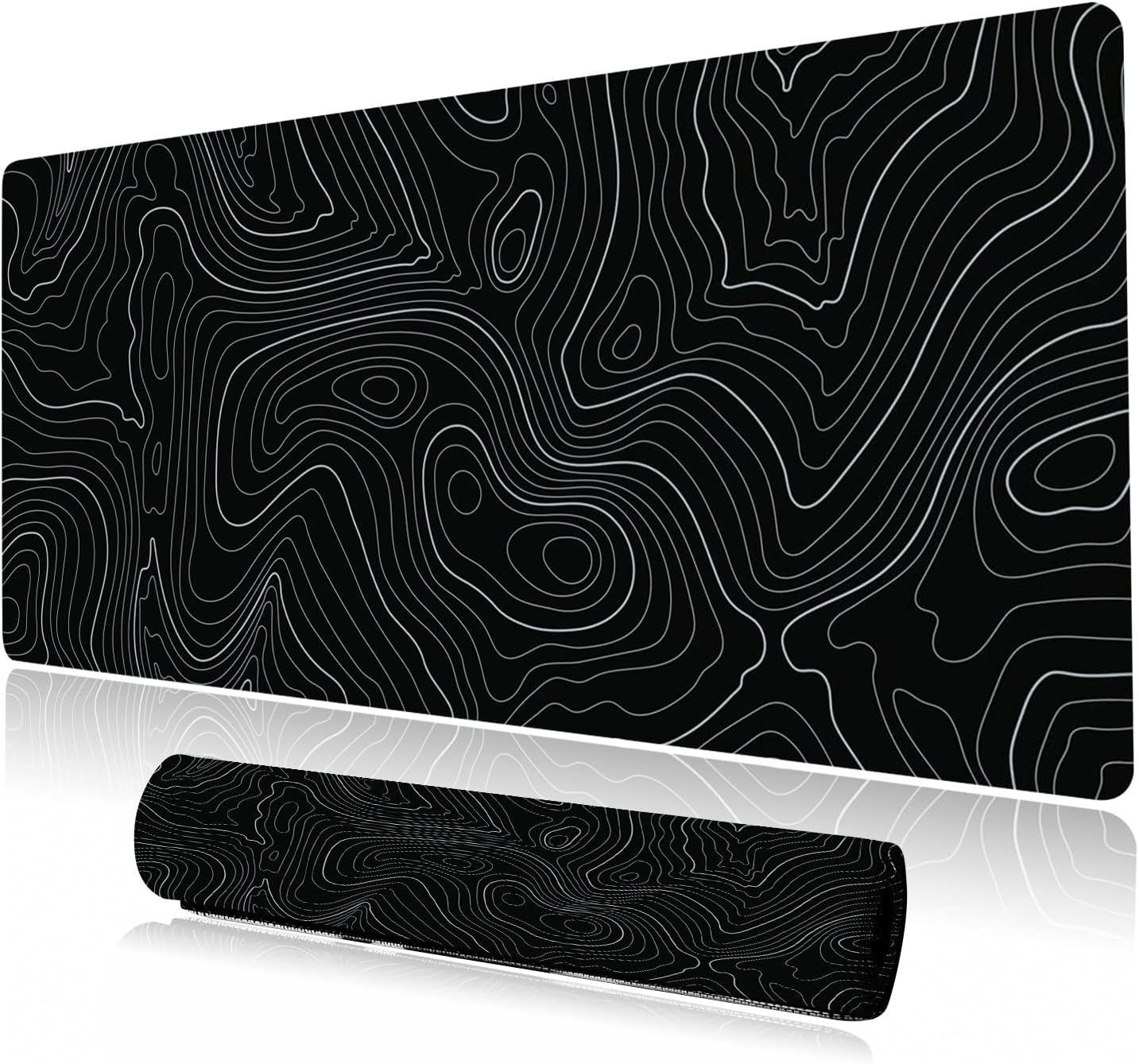 Amazon.com: Desk Mat, Topographic Map Lines Pattern Large Desk Pad ...