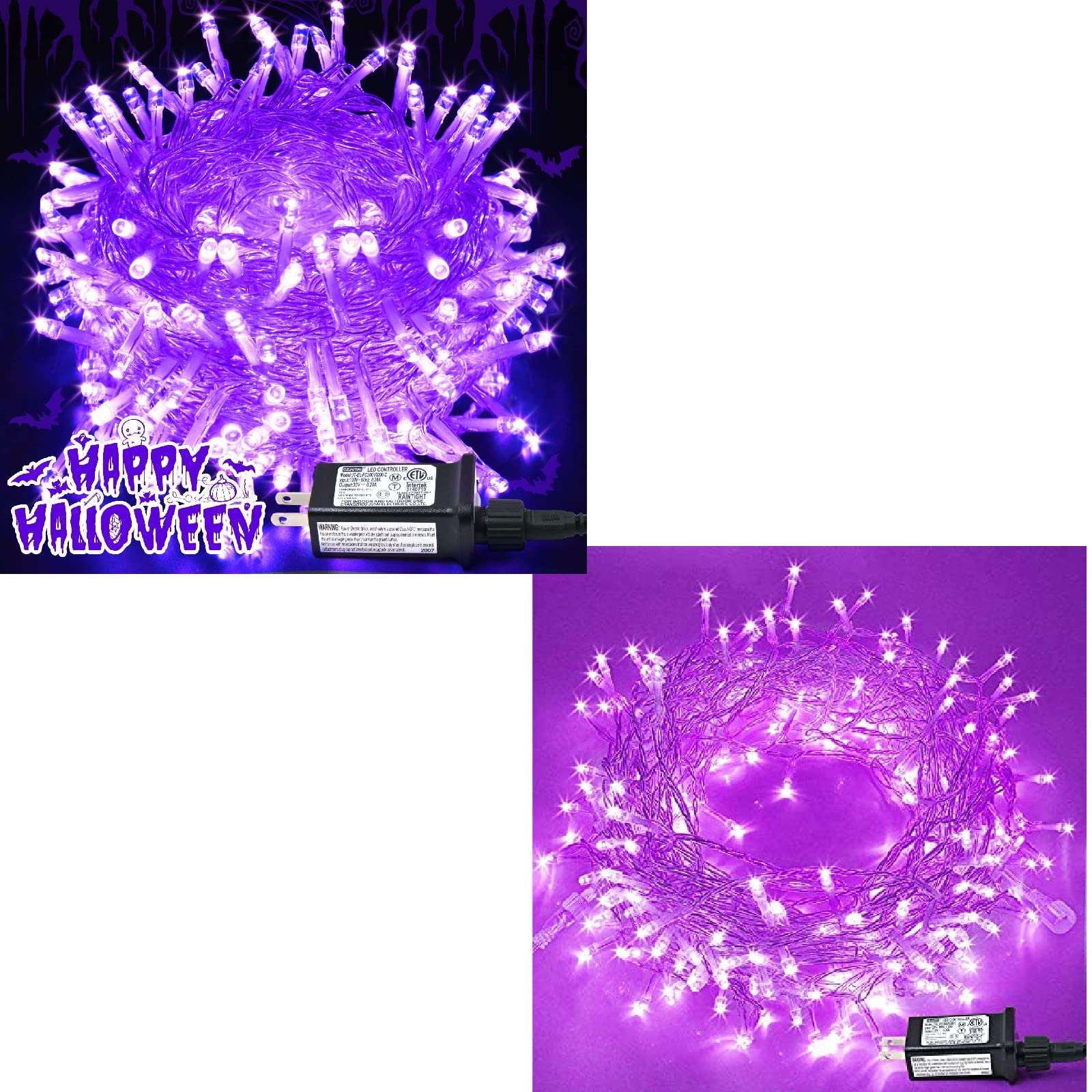Amazon.com : JMEXSUSS 100 LED Purple Halloween Lights/ 250 LED Purple ...
