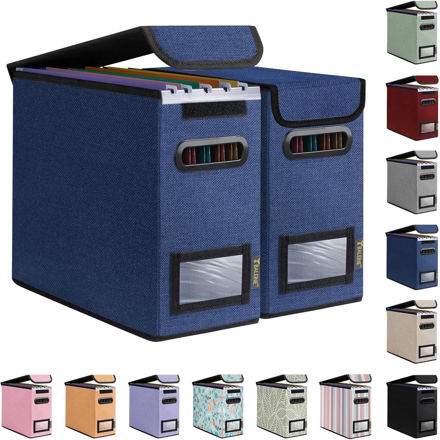 Amazon.com: BALEINE File Organizer Box with Lid, Collapsible File ...