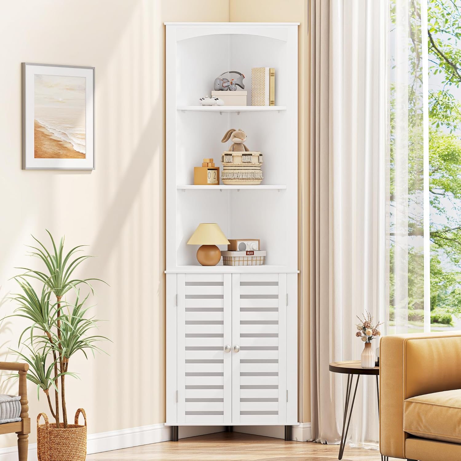 Amazon.com: VECELO Tall Corner Cabinet, 68.8'' Storage Cabinet with ...
