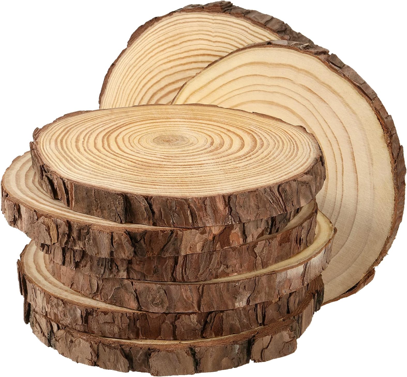 Amazon.com: PINGEUI 10 Piece 7-8 Inch Natural Wood Slices, Unfinished ...