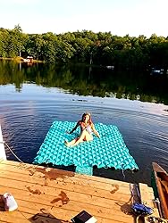 Intex 56841EP Giant Inflatable Floating Water Pool Lake Mat Platform ...