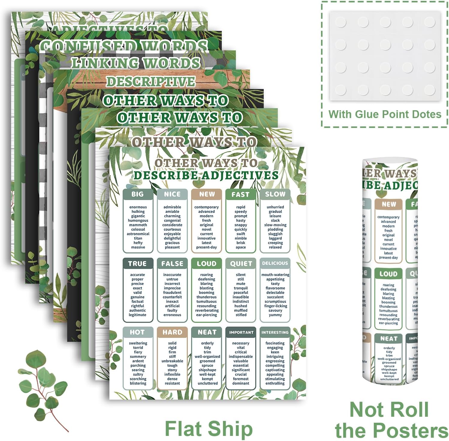 gisgfim 8Pcs Greenery Eucalyptus English Educational Morocco | Ubuy