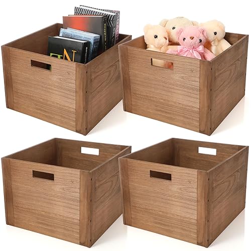 Stackable Wooden Storage Bins - Home & Garden Decor