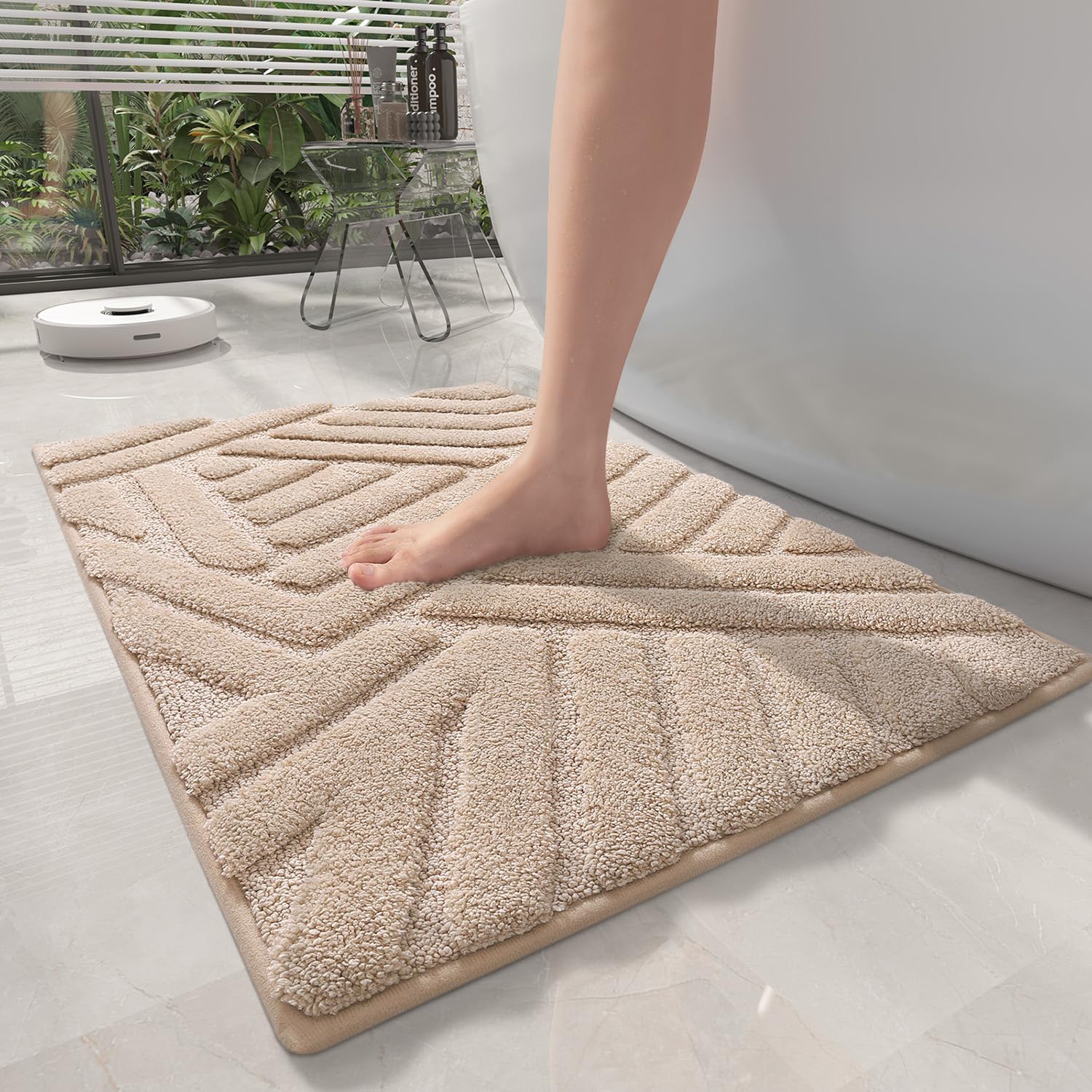 Amazon.com: Upgraded Beige Bathroom Rugs - Refresh Your Bathroom with ...
