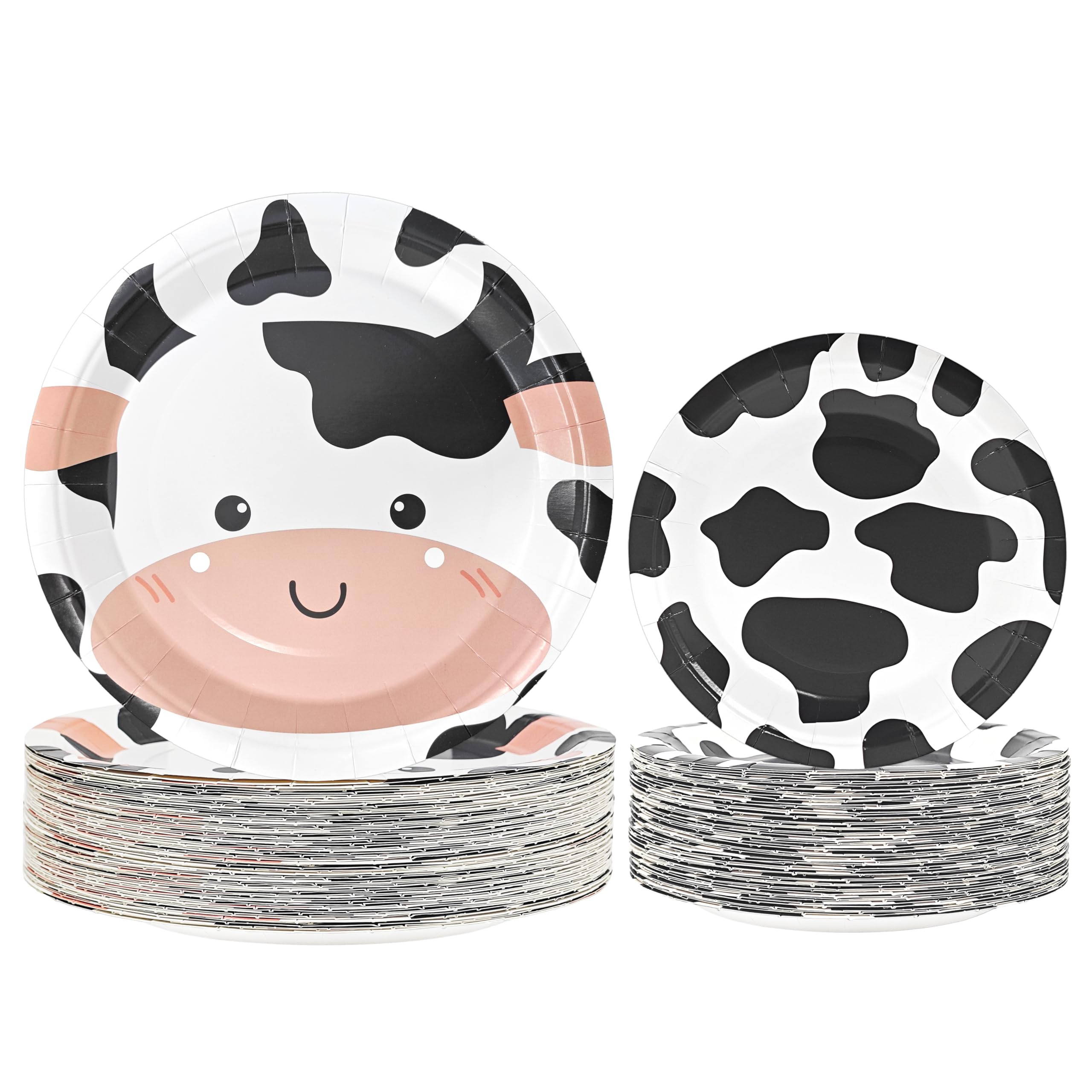 Amazon.com: QZV 80 Pcs Cow Print Plates Cow Party Decorations Farm ...