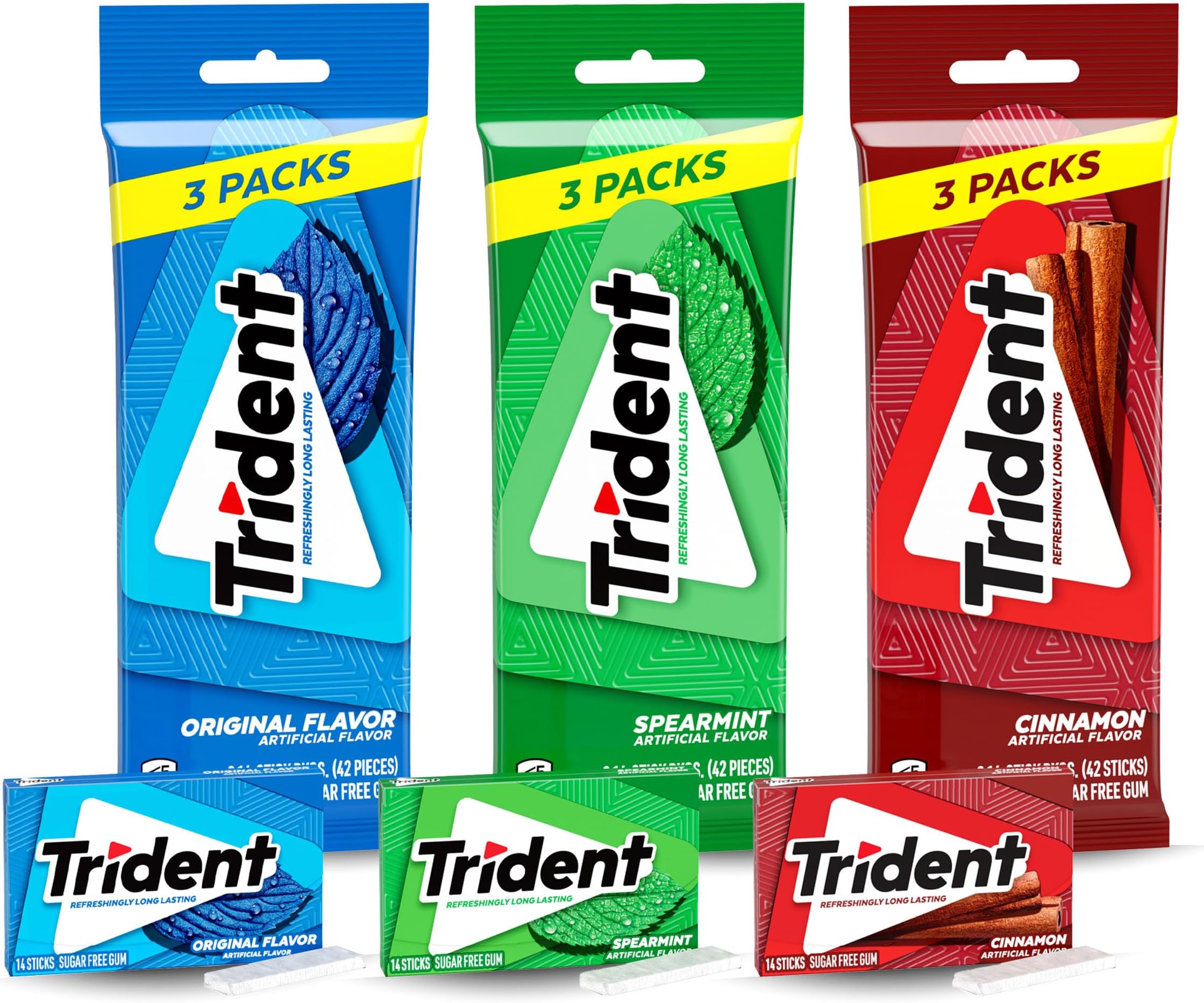 Amazon.com: Trident Sugar Free Chewing Gum Variety Pack, Cinnamon ...