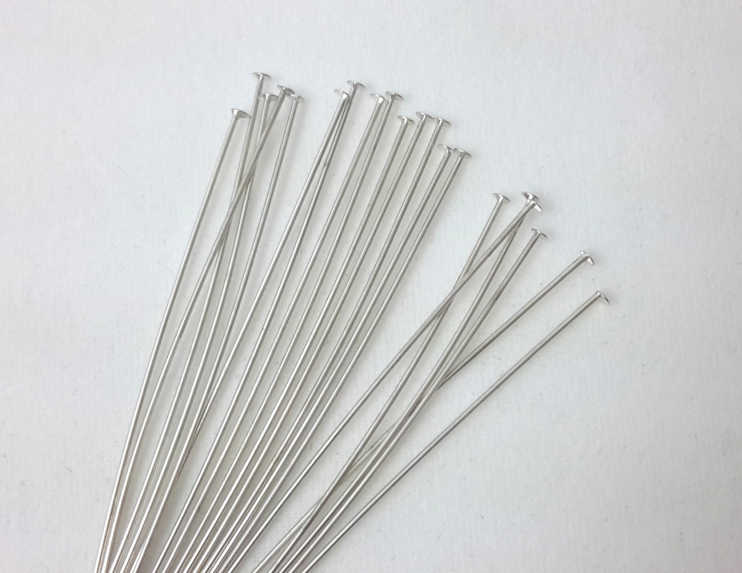 Amazon.com: 925 Sterling Silver Head Pins 24 Gauge 2 Inches (20 Pins ...