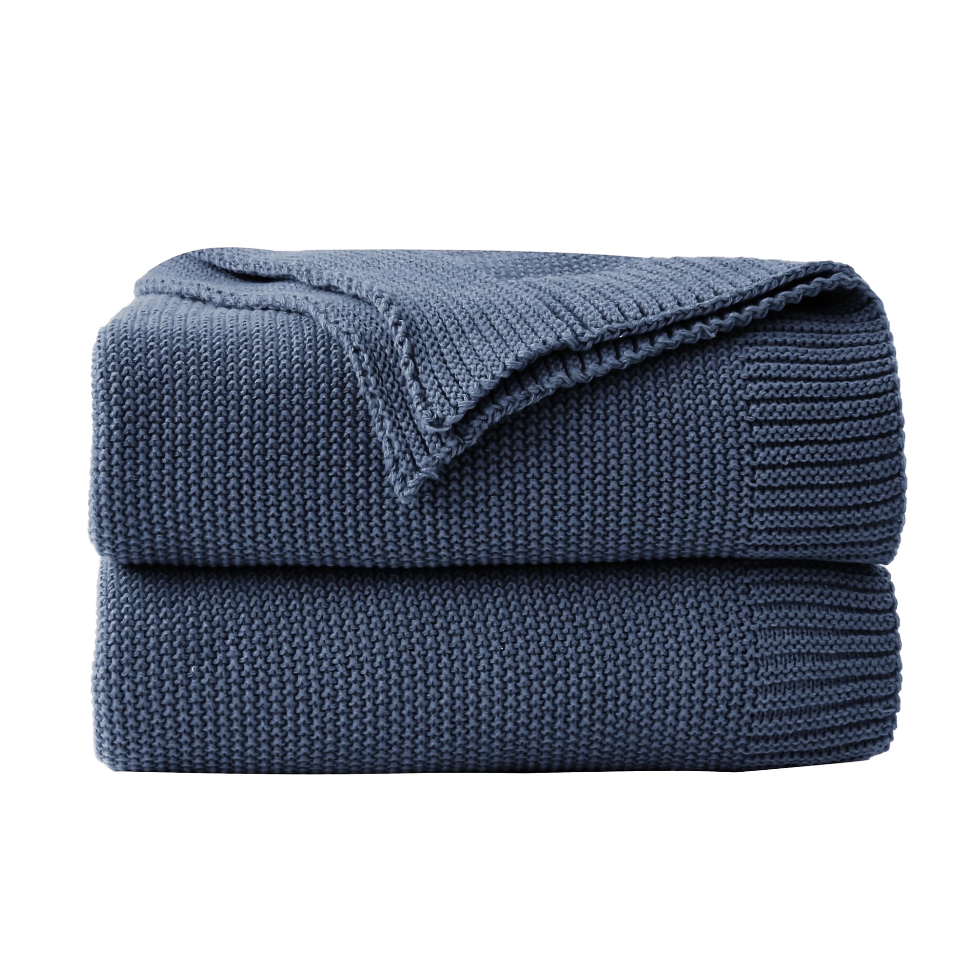 Amazon.com: Dusty Blue Chunky Cable Knit Throw Blanket Soft Cozy ...