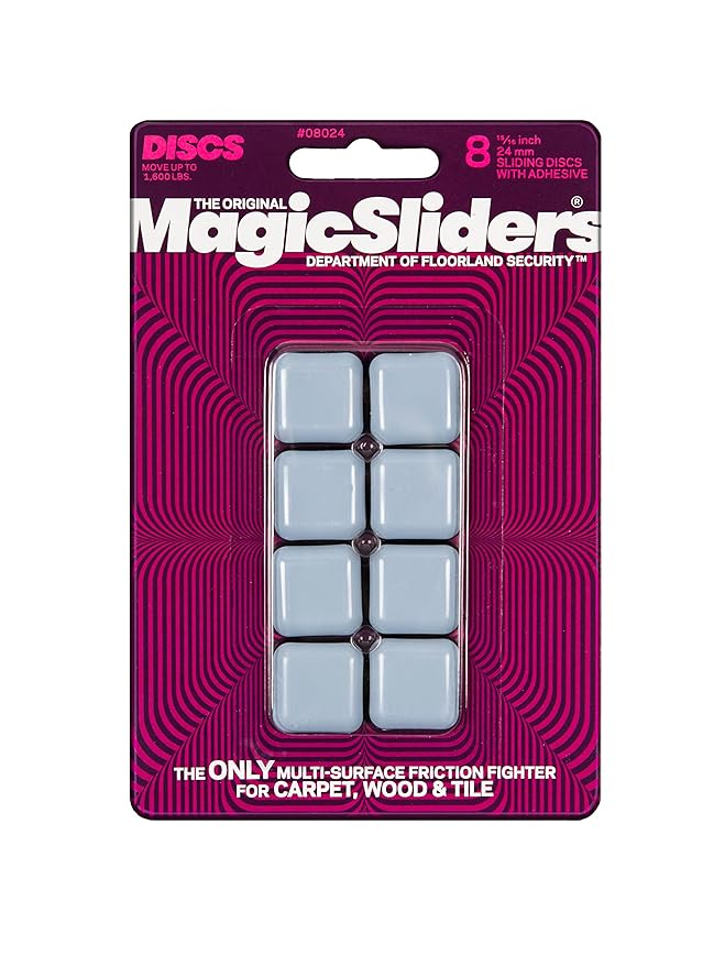 Magic Sliders - L P 8024 8 Pack 15/16" SQ Slider- Self-Adhesive ...