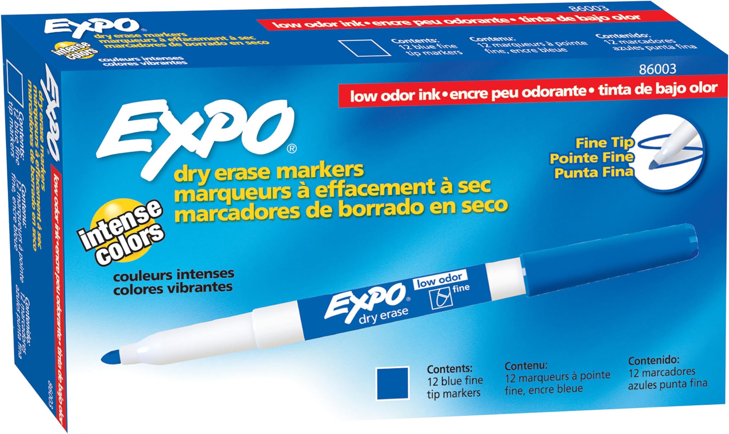 Expo 2 Fine Marker 12 Pack BLU : Amazon.ca: Office Products