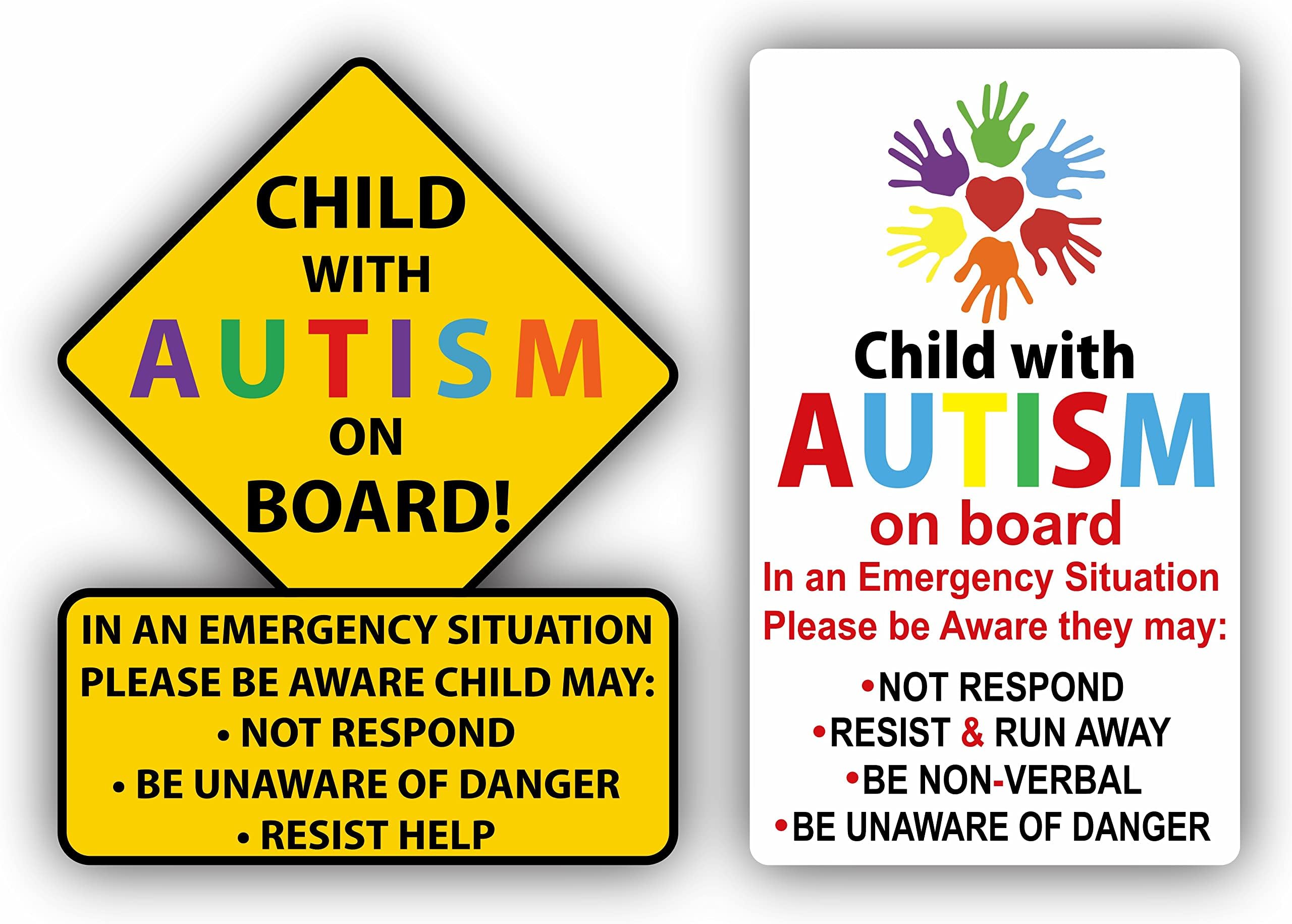 Amazon.com - AK Warning Car Sticker Autistic Child on Board Autism ...
