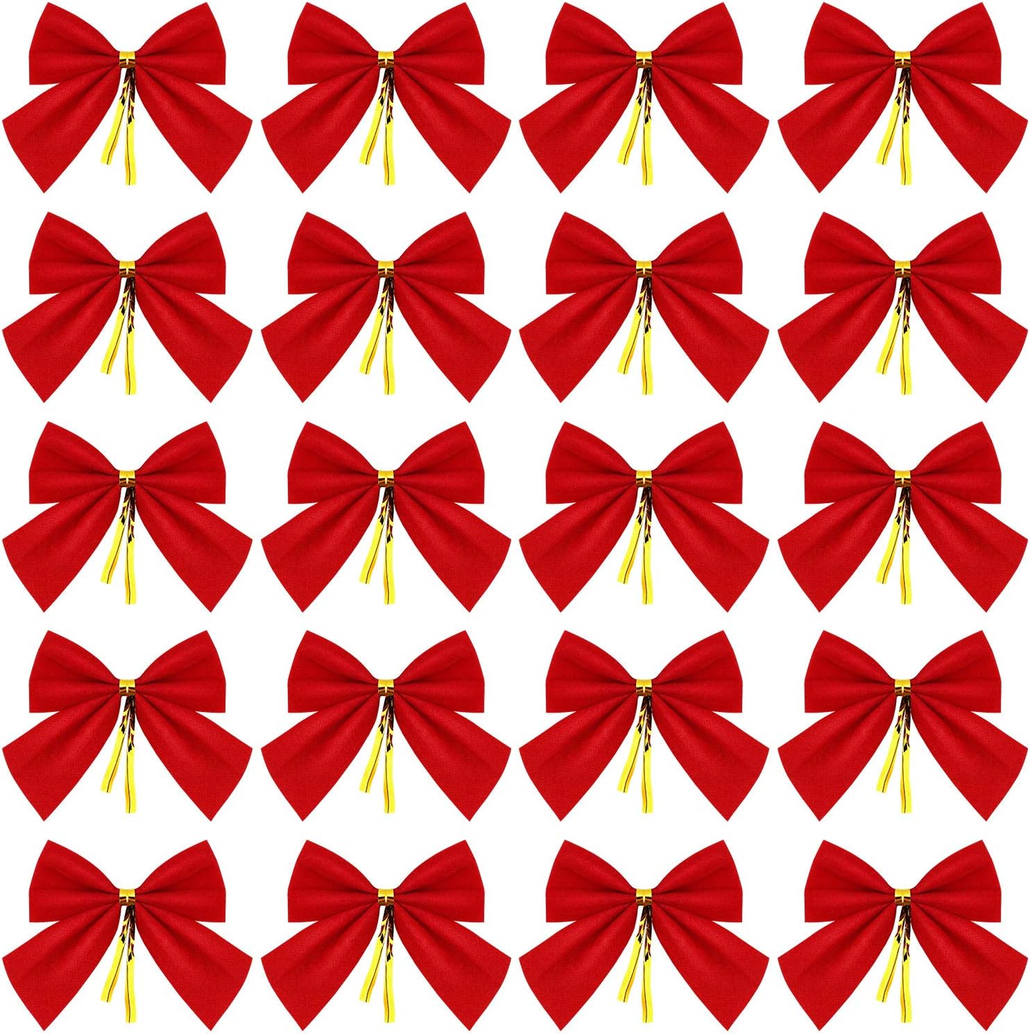 Amazon.com: WILLBOND 144 Mini Red Bows, 2 x 2.3 Inch Christmas Tree ...
