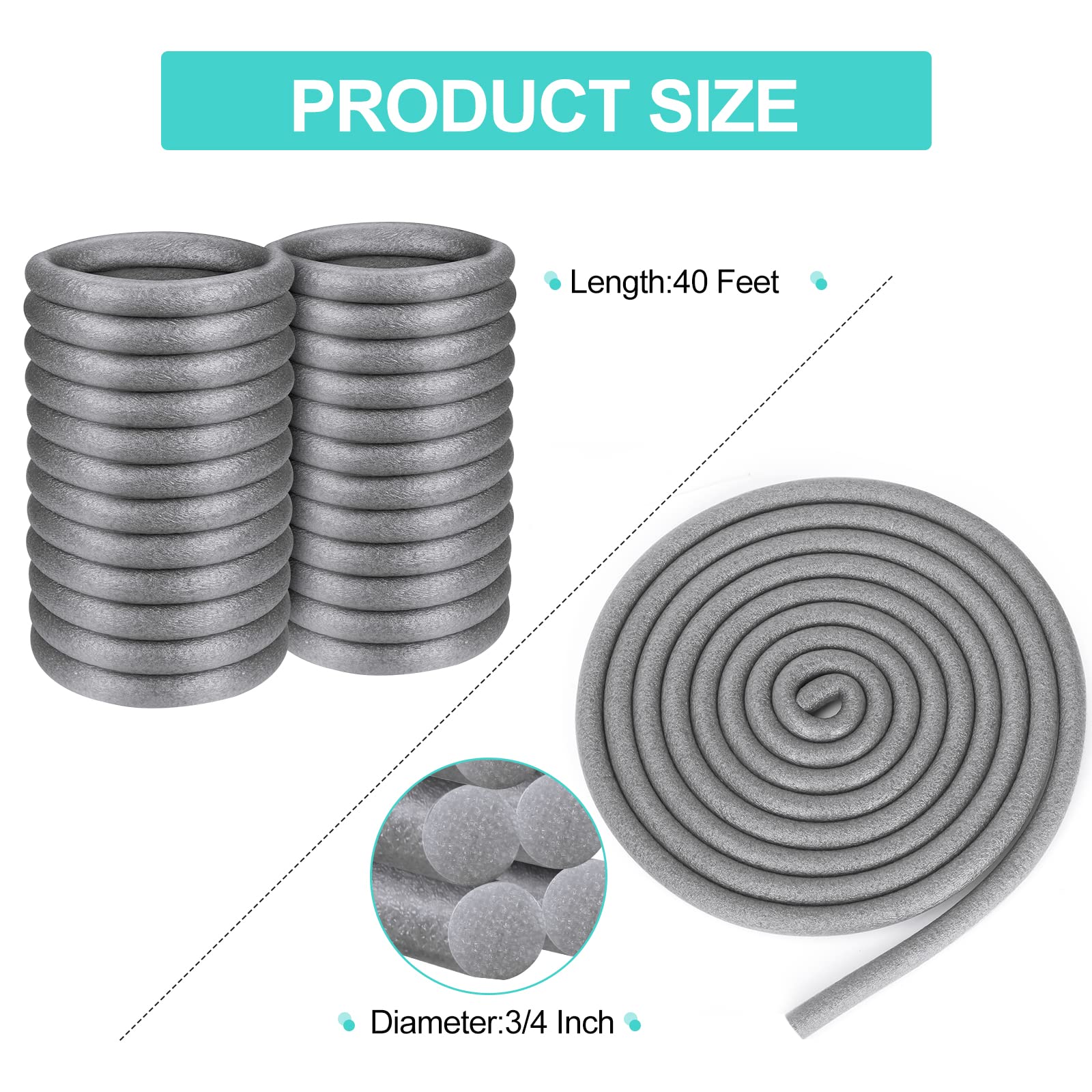 Snapklik.com : 3/4" Diameter X 40 Length Backer Rod Caulk Saver Foam ...