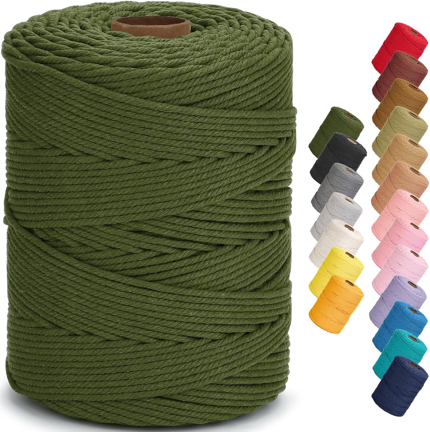 Amazon.com: Aelfon Macrame Cord 4mm x 328yards, Soft Colored Macrame ...