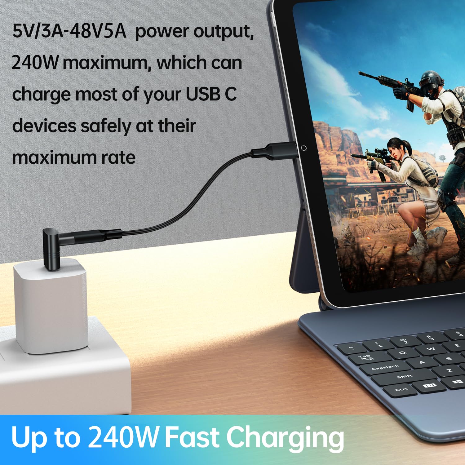 Snapklik.com : USB C 90 Degree Adapter 4Pack, 240W Up And Down L Shape ...