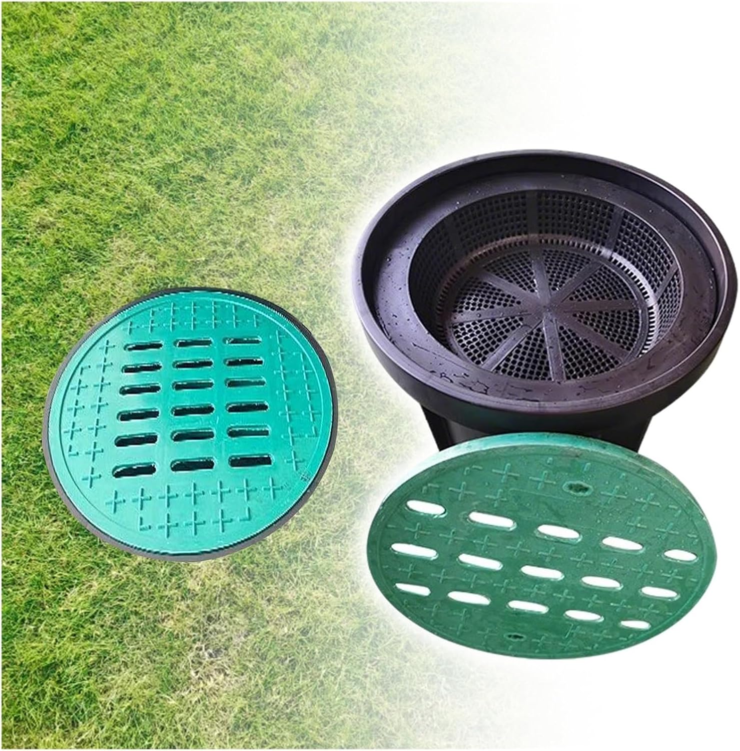 Outdoor Drainage Basin for Garden Square & Round Downspout Catch Basin ...