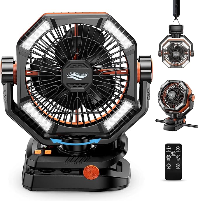 Amazon.com: coldSky Camping Fan with Dual Motor, 20000mAh Clip On with ...