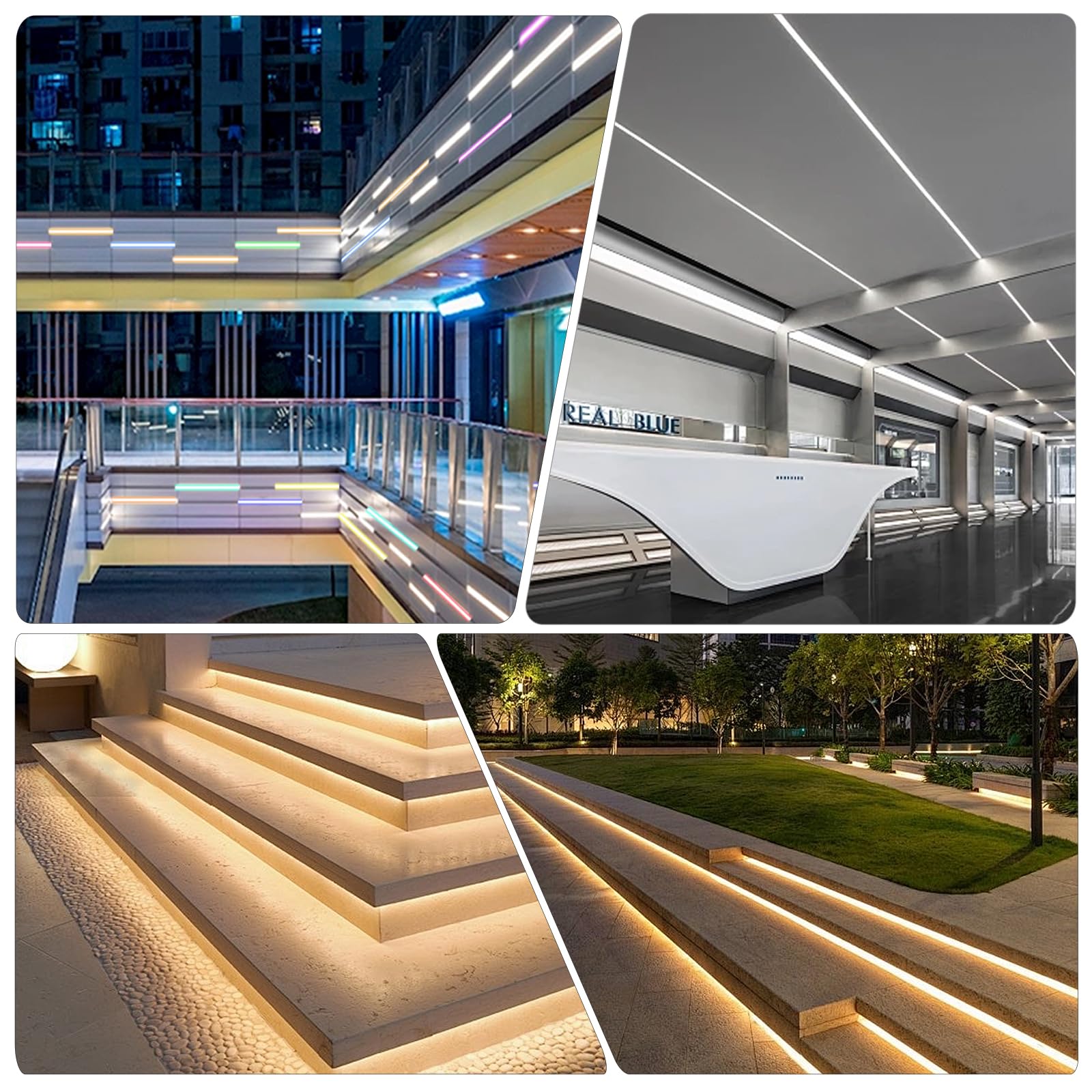 10 Pack Plaster-in LED Channel 6.6FT/2M Recessed Drywall Aluminum Strip ...