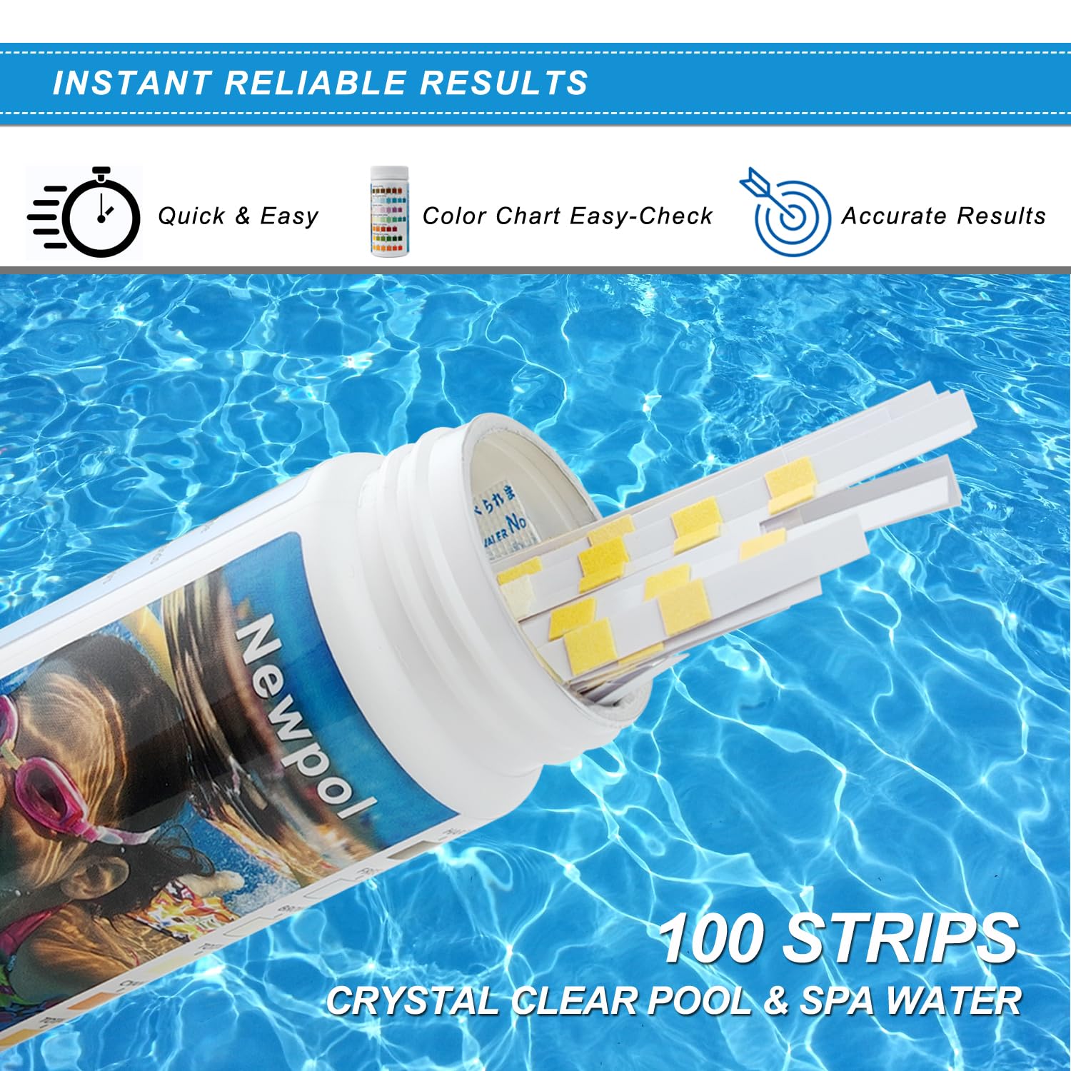 Snapklik.com : 7-in-1 Pool Test Strips, 100 Strips Water Testing For ...