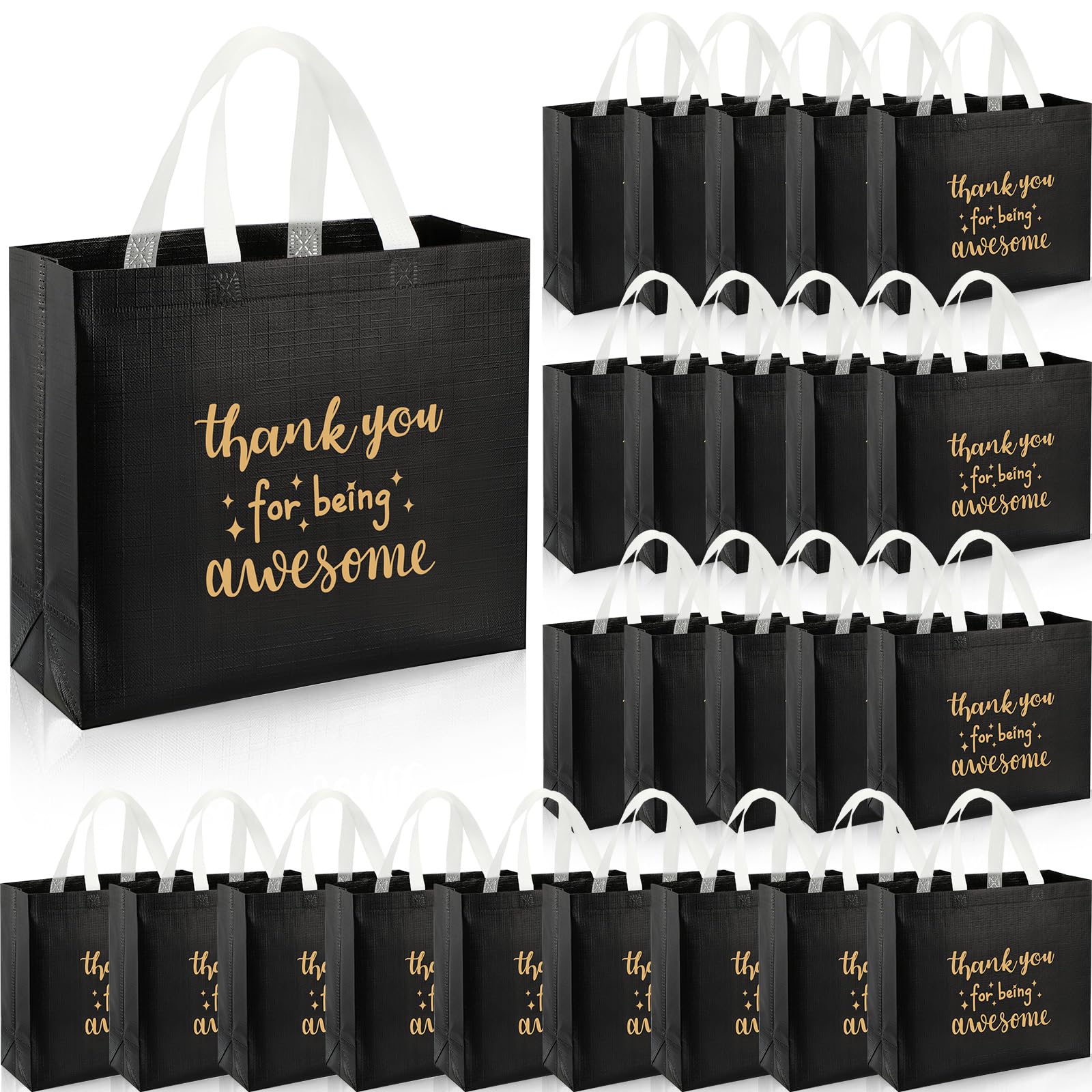 Paterr 48 Pcs Glossy Employee Appreciation Gift Bags Bulk 12.2 x 4.7 x ...