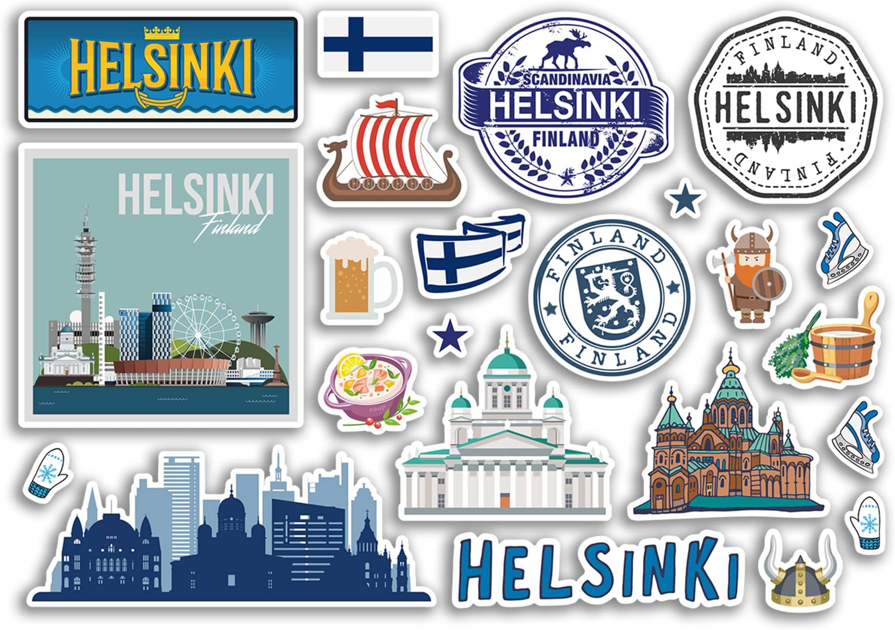 A4 Sticker Sheet London Landmarks Vinyl Stickers - England City UK Big ...