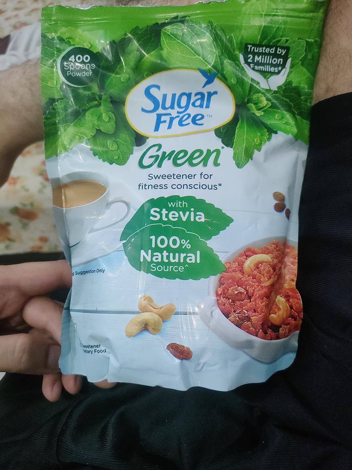 Sugar Free Green Stevia Pouch 400 g |100% Plant based Natural Sweetener ...