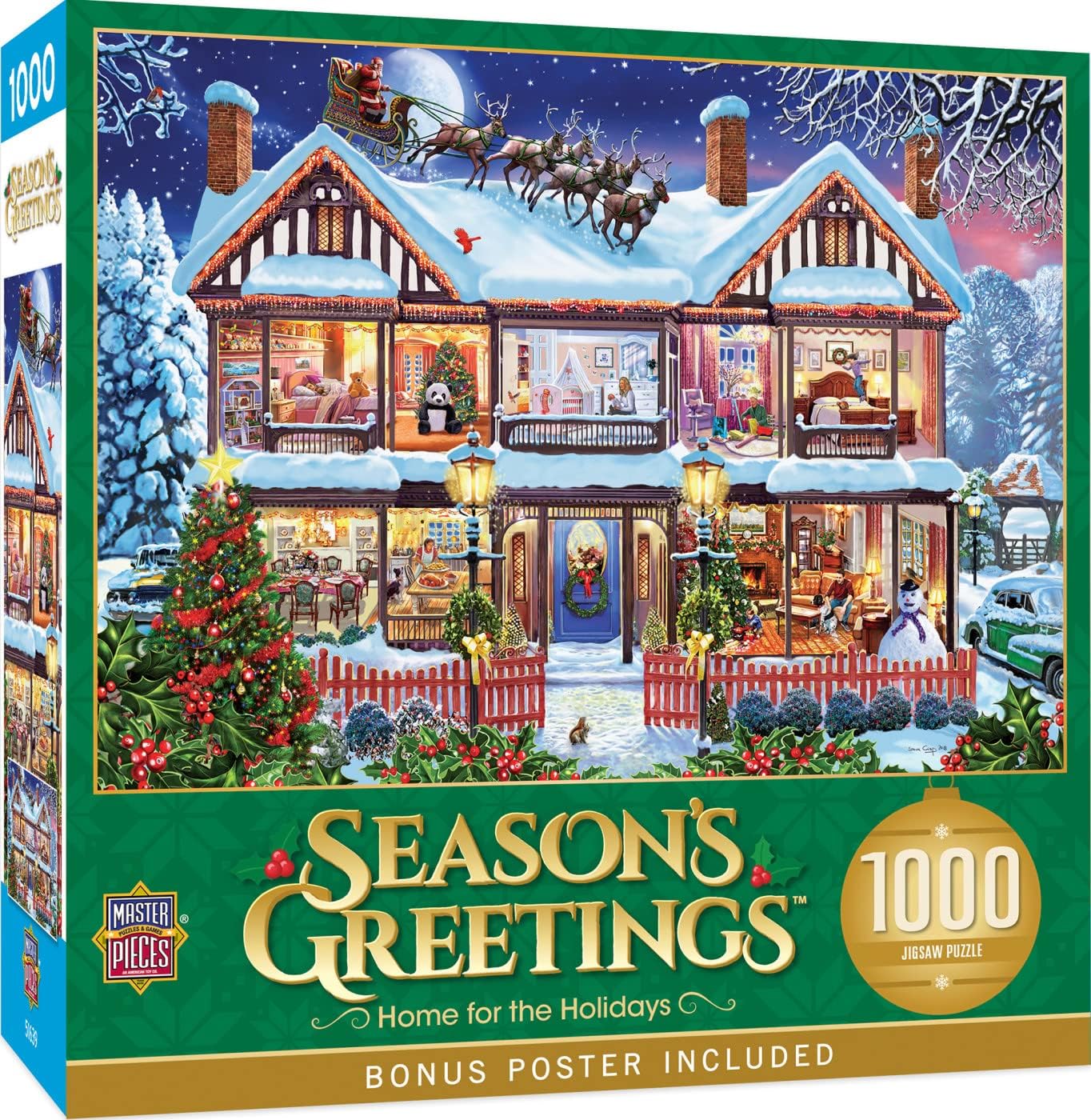 Amazon.com: MasterPieces 1000 Piece Christmas Jigsaw Puzzle - Home For ...